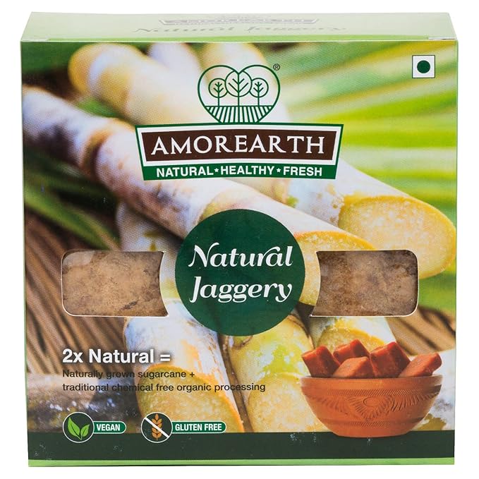 Two Brothers Organic Farms Sugarcane Jaggery Block 900 GMS: Amazon.in ...