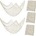 Amazon.com: SAYAYA 3 PCS Natural Fish Net Nautical Themed Cotton ...