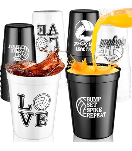 Orange Plastic Cups 30-Pack Hockey-Themed Plastic Cups - 16oz Stackable ...