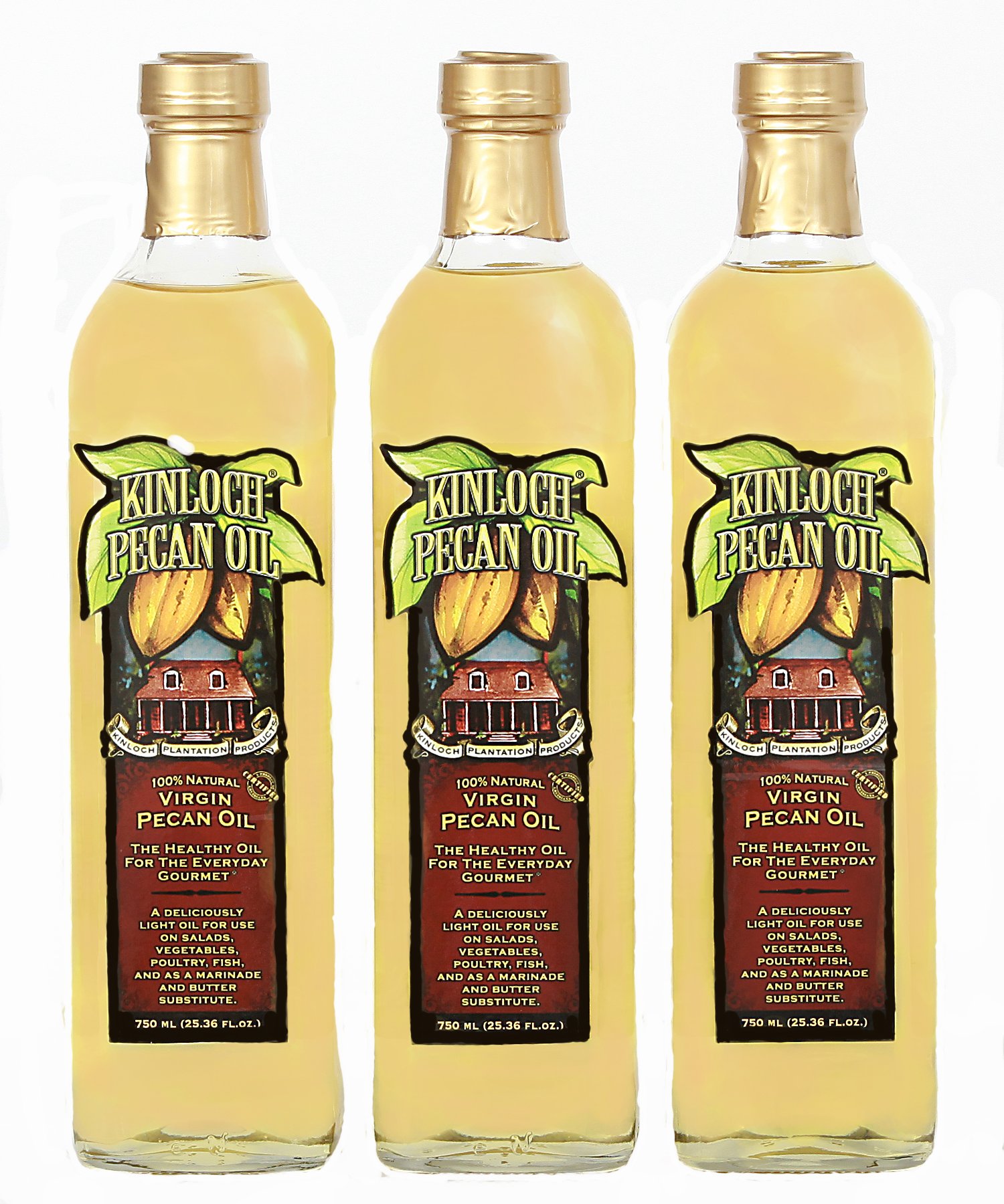 Kinloch Plantation Products Pecan Oil, Three (3) 750 ML Bottles for ...