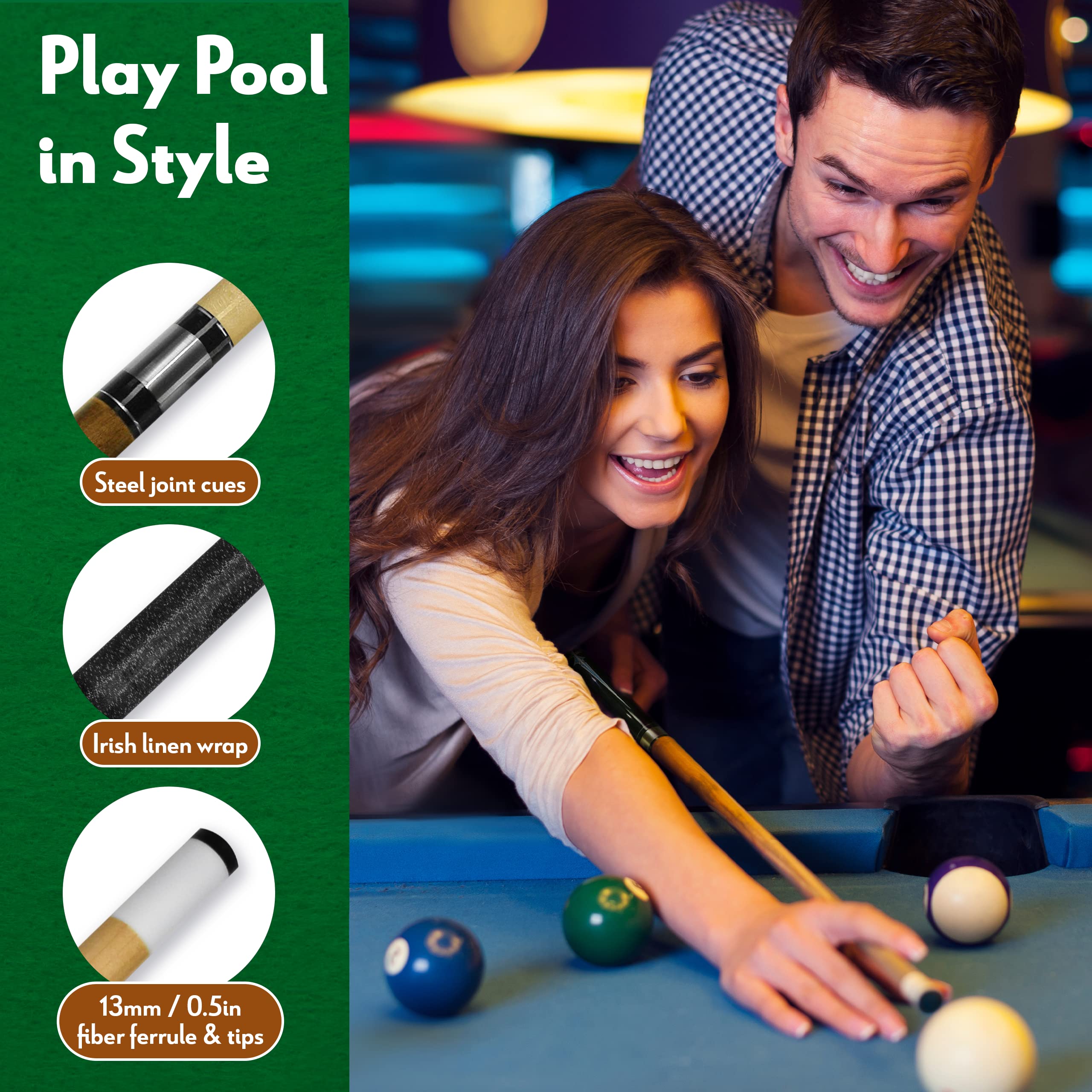 Mua Short Pool Cue Stick – Hardwood Canadian Maple Pool Sticks for ...