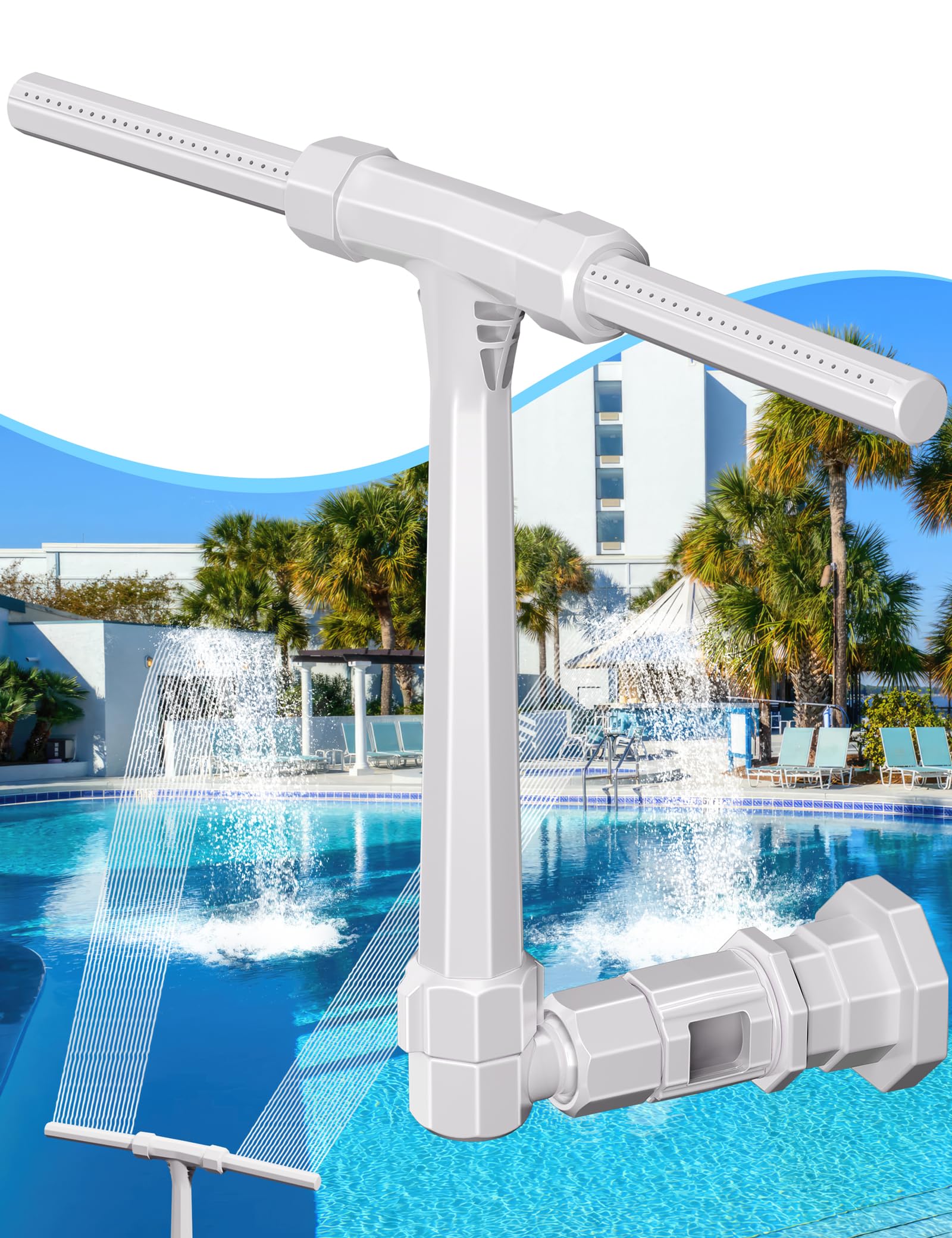 Kompoll Pool Fountain Above Swimming Pools, Adjustable Water Dual Spray ...