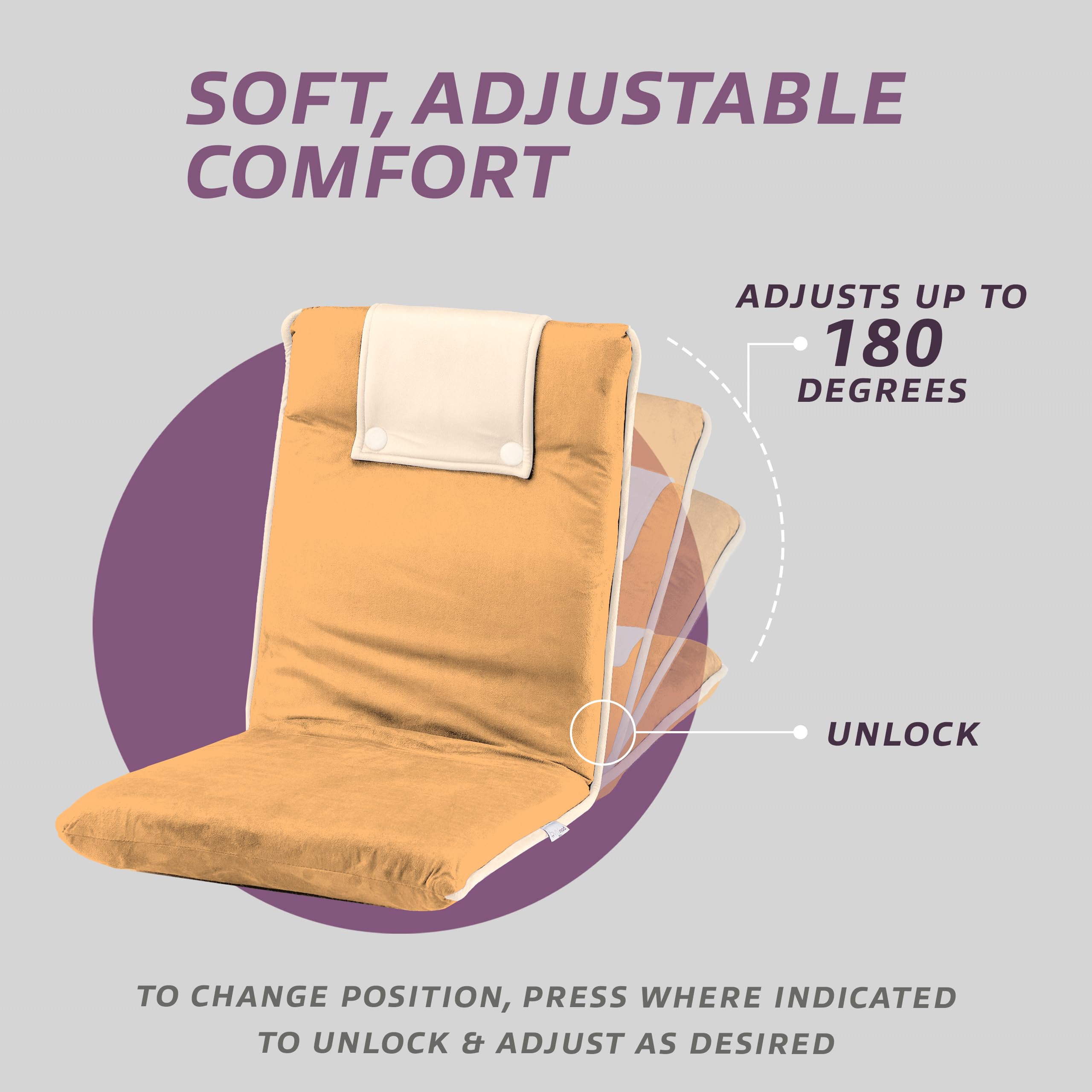 bonVIVO II Floor Chair with Back Support - Floor Gaming Chair, Padded Folding Sofa Chair ...