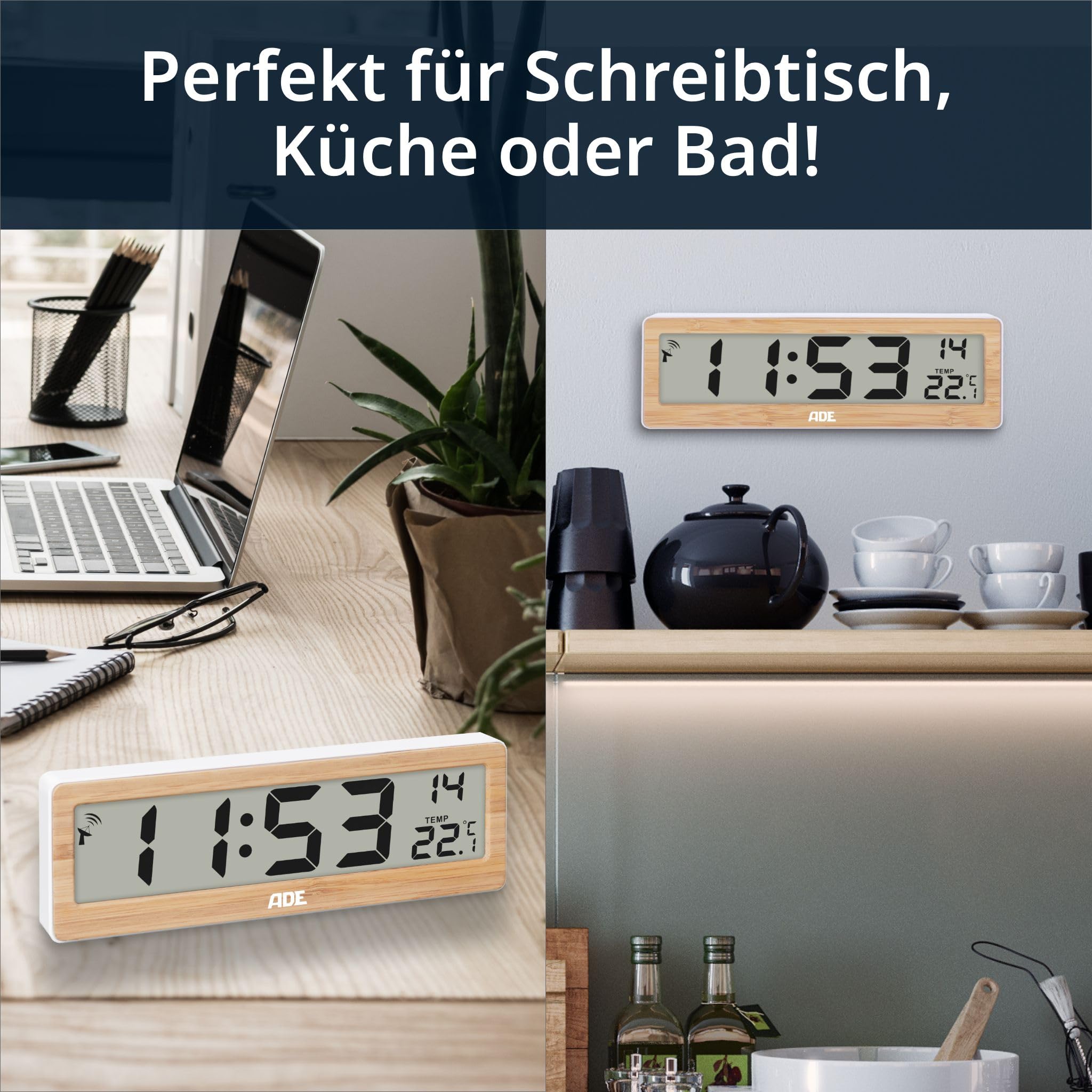 Mua ADE Digital Radio-Controlled Clock Living Room with Temperature ...