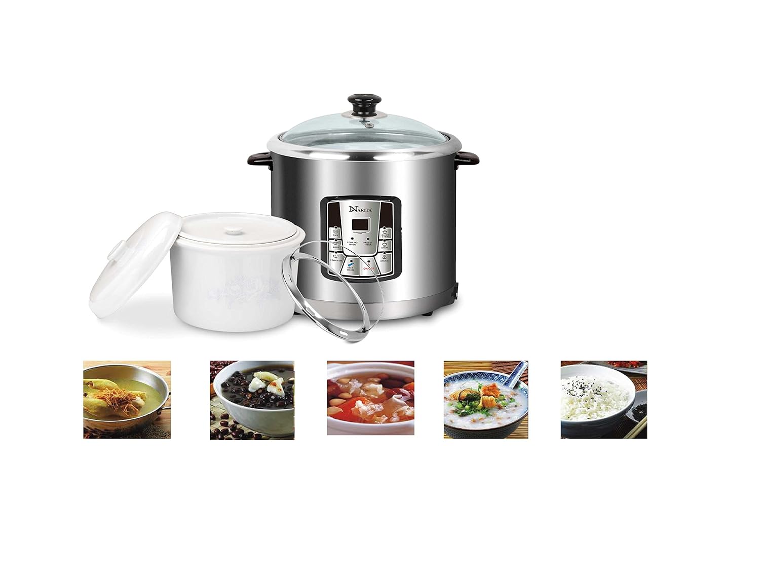Multi-Functional Stew Cooker,S/S Pot 9.0 Lt & Ceramic Pot 3.5 L NSQ-900 ...