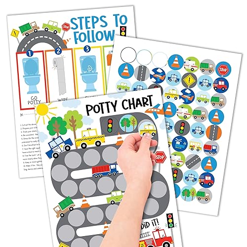 Hadley Designs Potty Training Chart for Boys with Fun Reward Stickers ...
