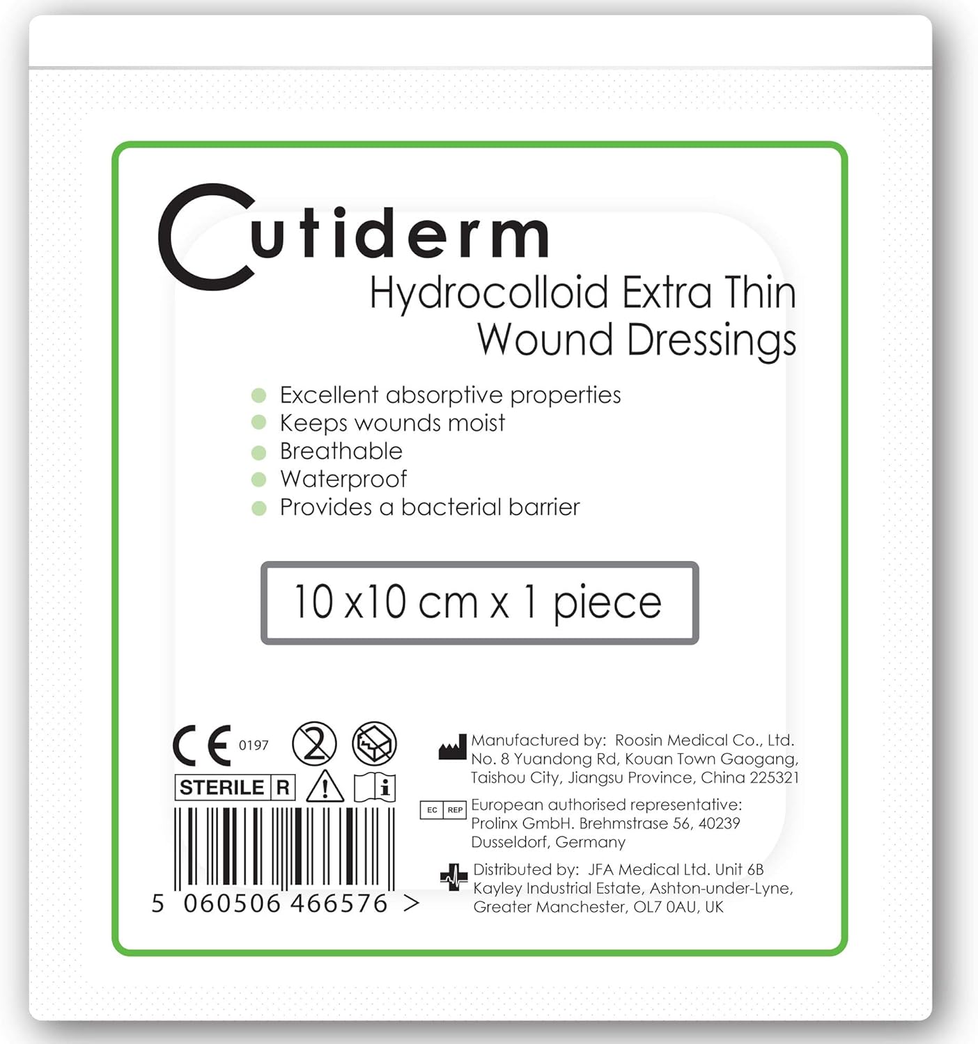 Pack of 10 Cutiderm Sterile Hydrocolloid Extra Thin Adhesive Wound ...