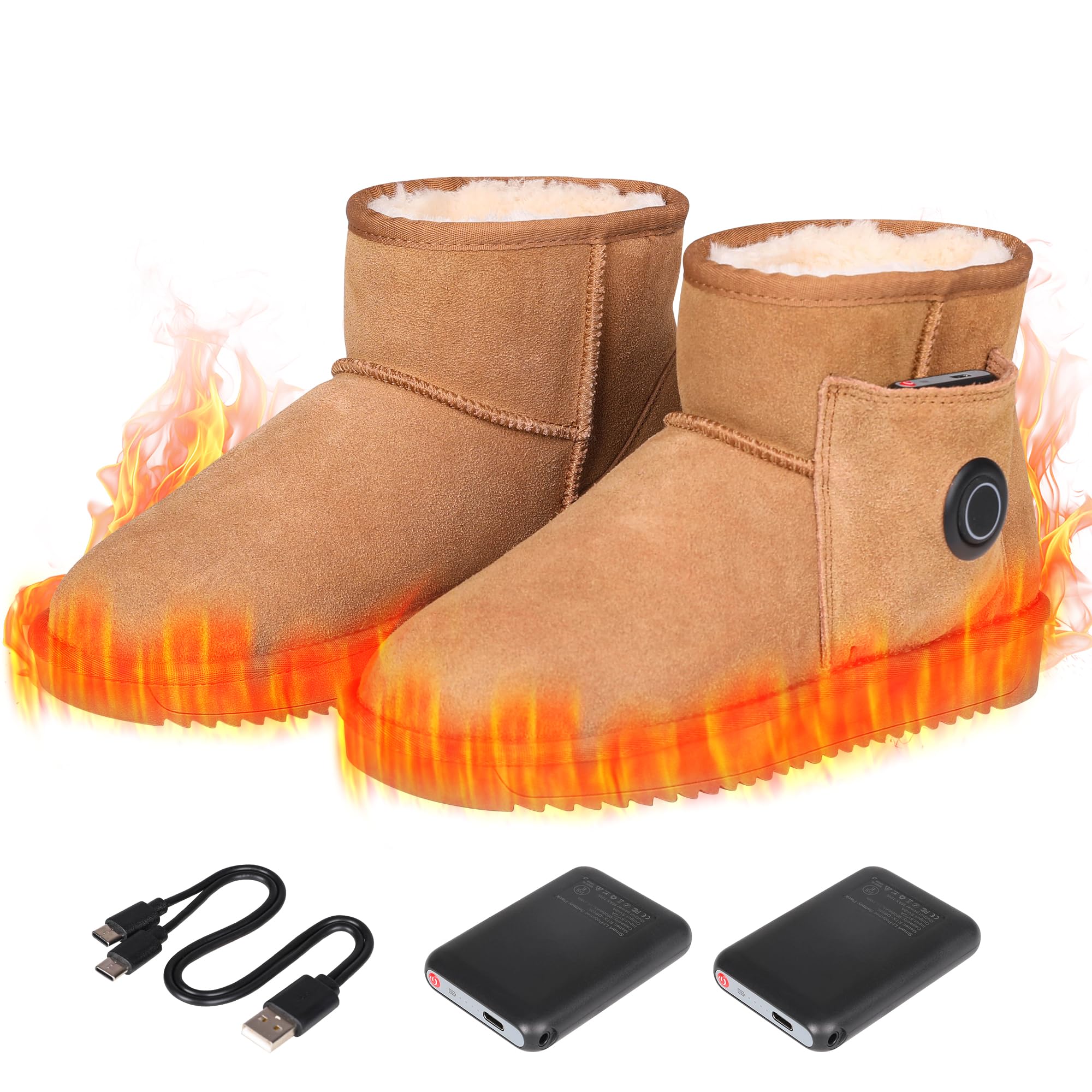 Mua HOTHUGZ Heated Boots, Heating Foot Warmer Shoes for Women, Non-Slip ...