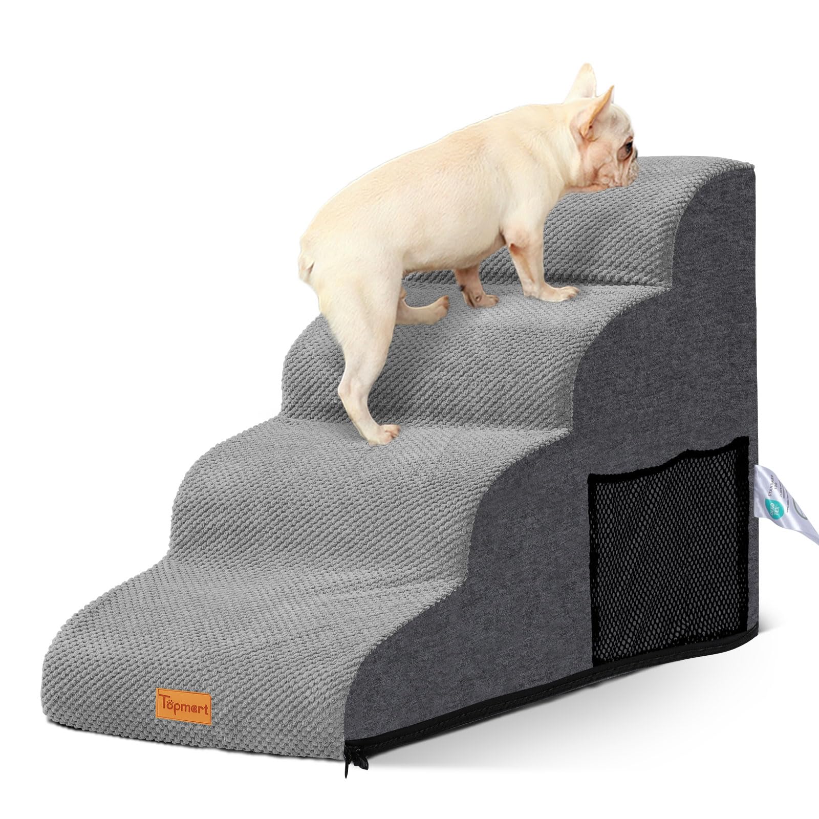 Topmart Dog Stairs for Small Dogs,4-Step,Foam Dog Steps for Couch/High ...