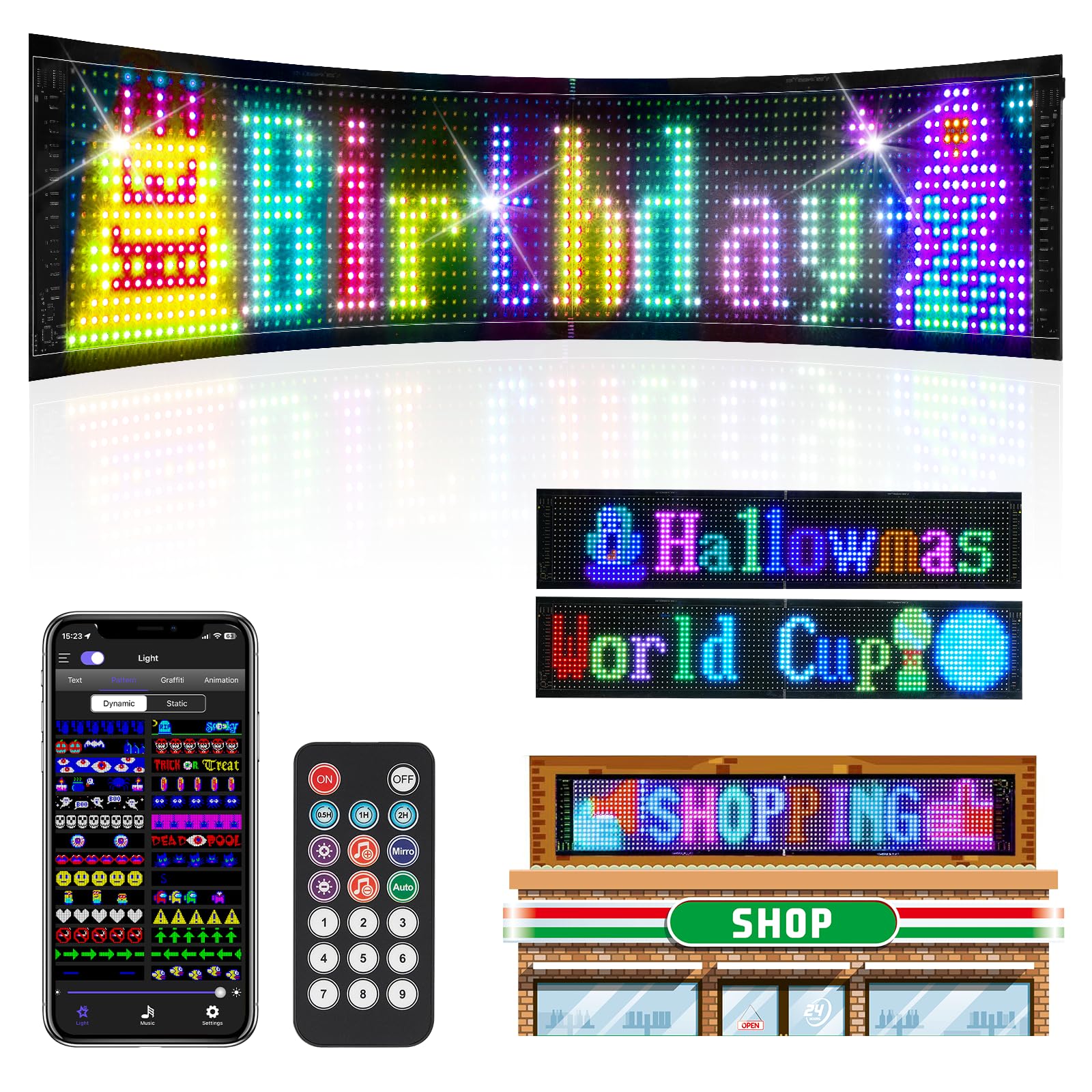 37''x8'' Super Bright Programmable Led Sign, Large Scrolling ...