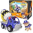 Amazon.com: Rubble & Crew, Mix’s Cement Mixer Toy Truck with Action ...