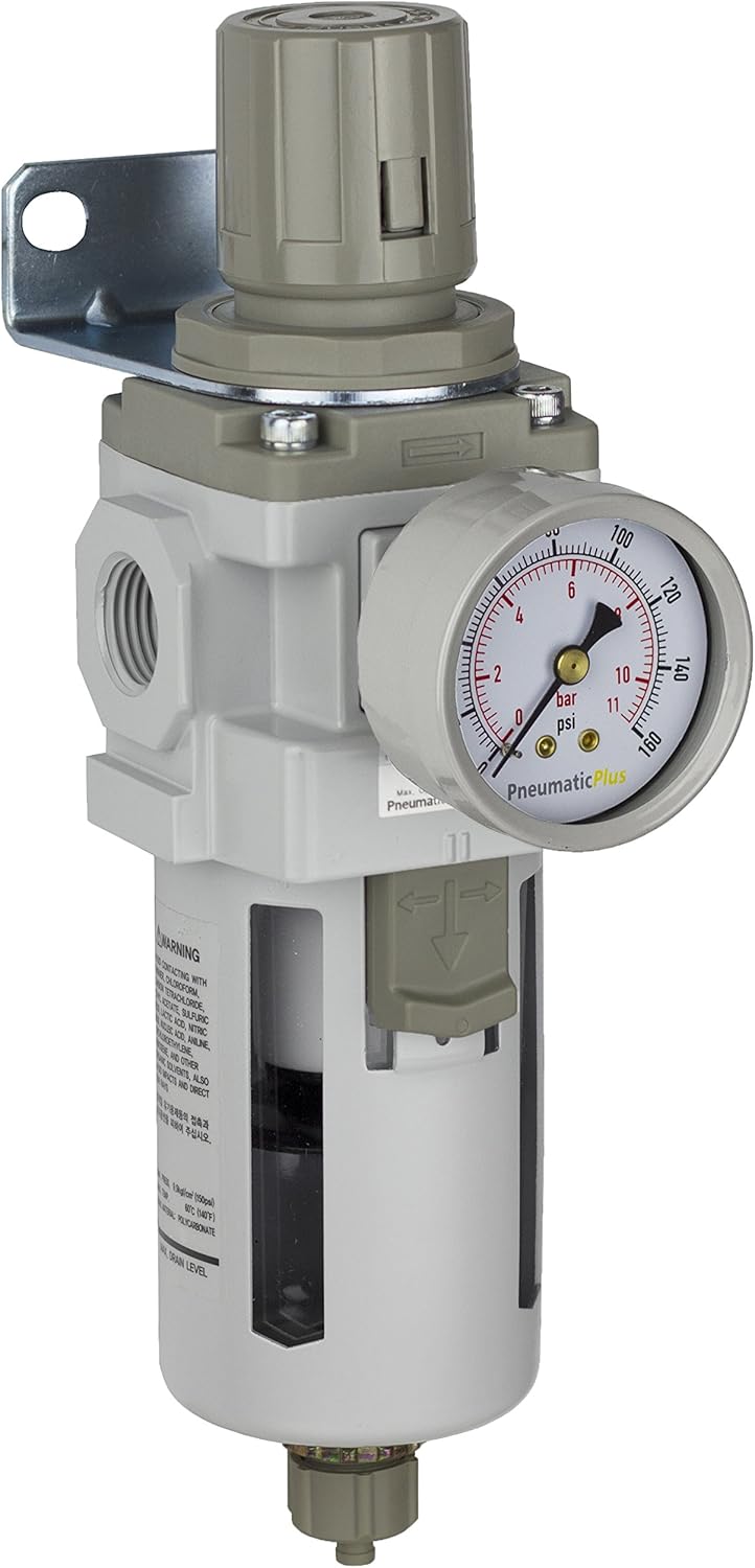 PneumaticPlus SAW400-04BG Compressed Air Filter Regulator Piggyback ...