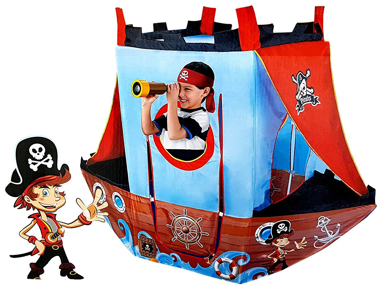 Buy Webby Pirate Ship Indoor and Outdoor Play Tent House with Balls ...
