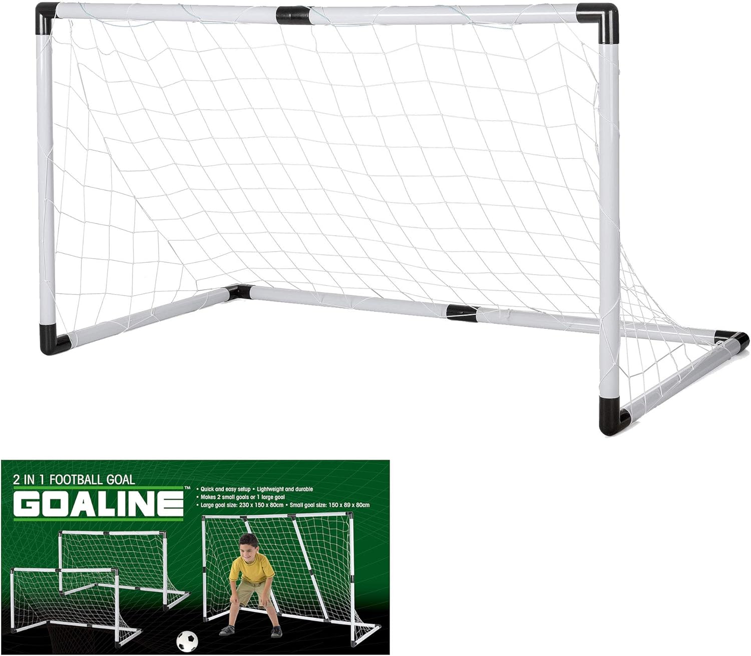 Toyrific 2 in 1 Football Goal Set - Includes Transformable Goal, Ball ...