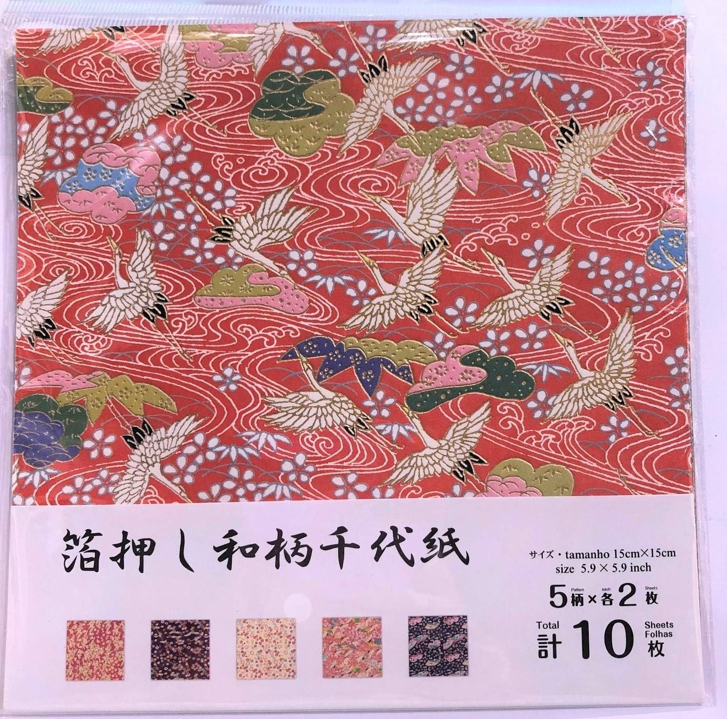 Daiso Origami Japanese pattern paper style Chiyogami D-045 No.88"Gold ...