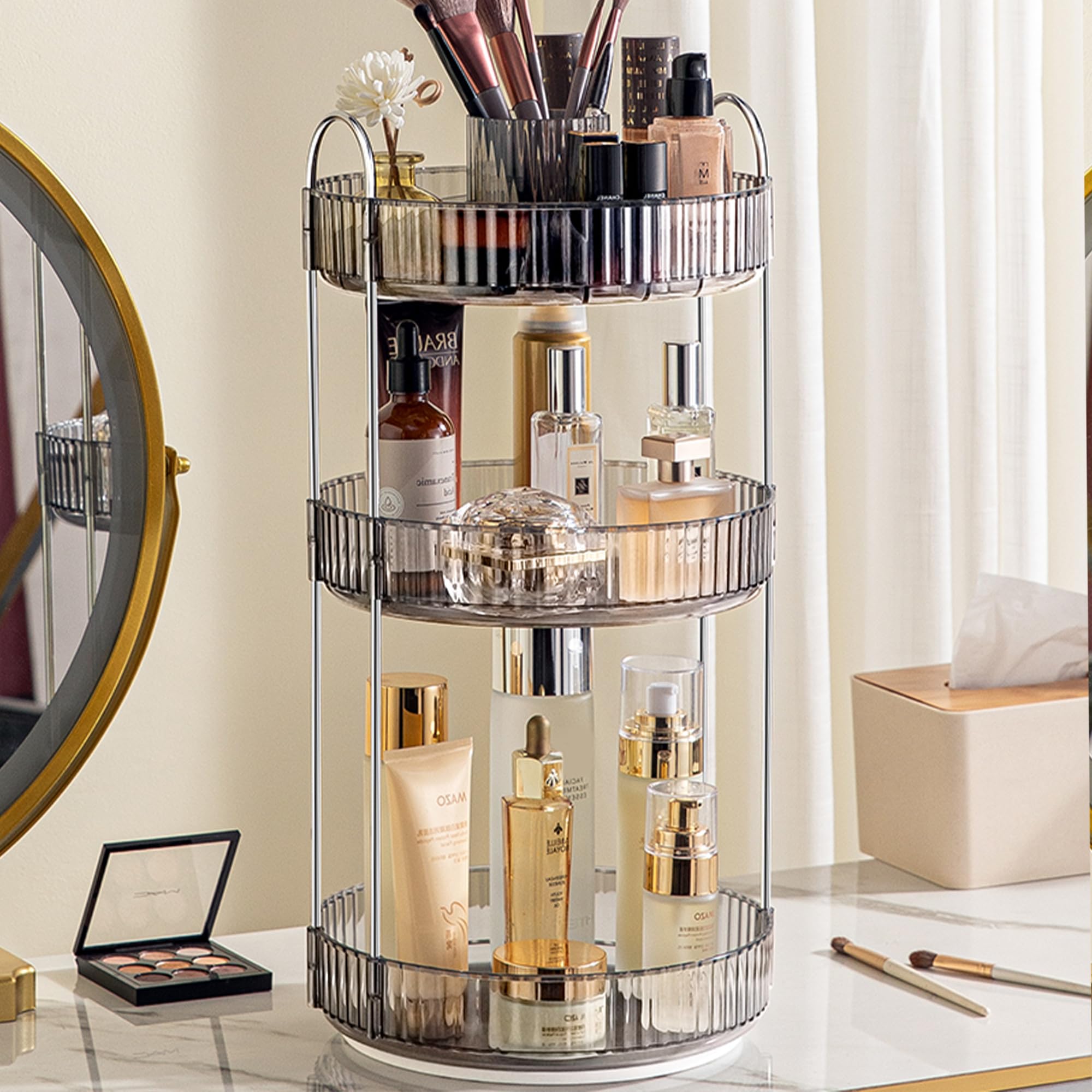 Aveniee 360° Rotating Makeup Organizer for Vanity, Counter Organizers ...