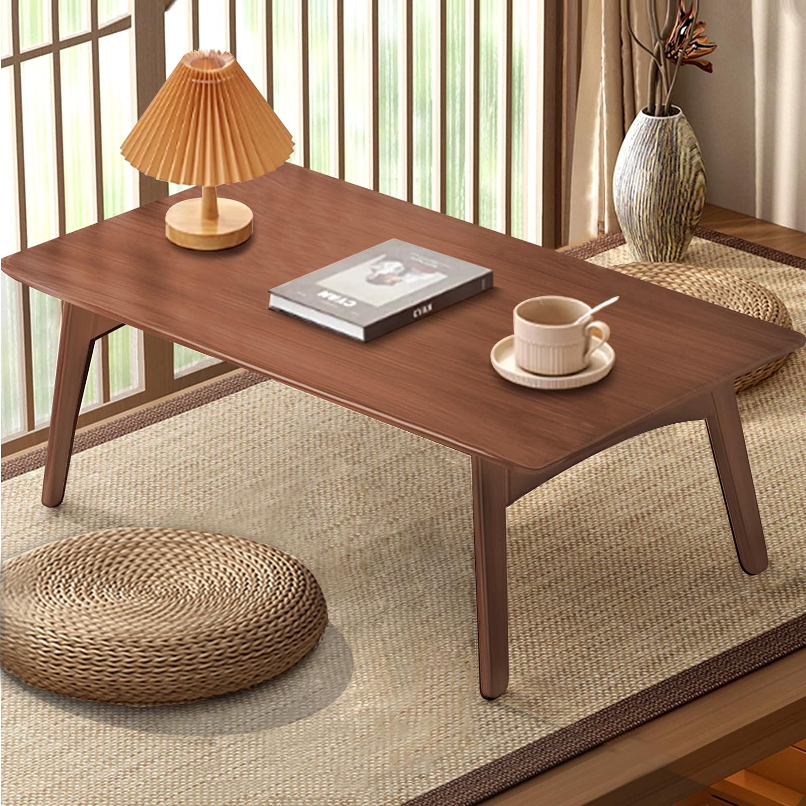 Kuabner Folding Floor Table, Low Coffee Table for Sitting On The Floor ...