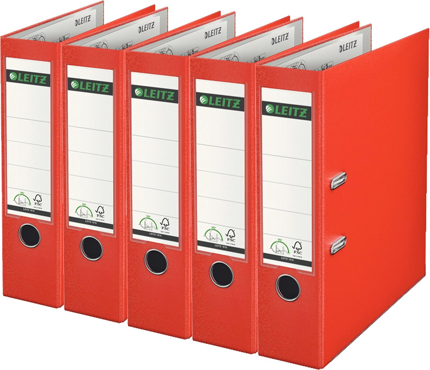 Leitz 1010-50 Qualitäts-Ordner Plastik-Cover (A4 breit| 5er Pack ...