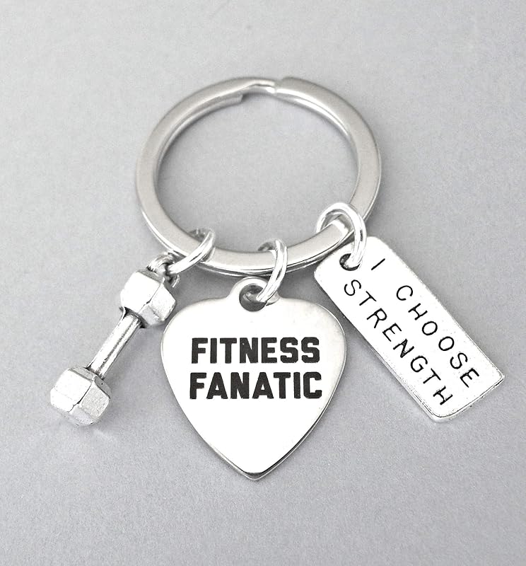 Amazon.com: Fitness Keyring, Handmade Unisex Key Ring Weight Lifter ...