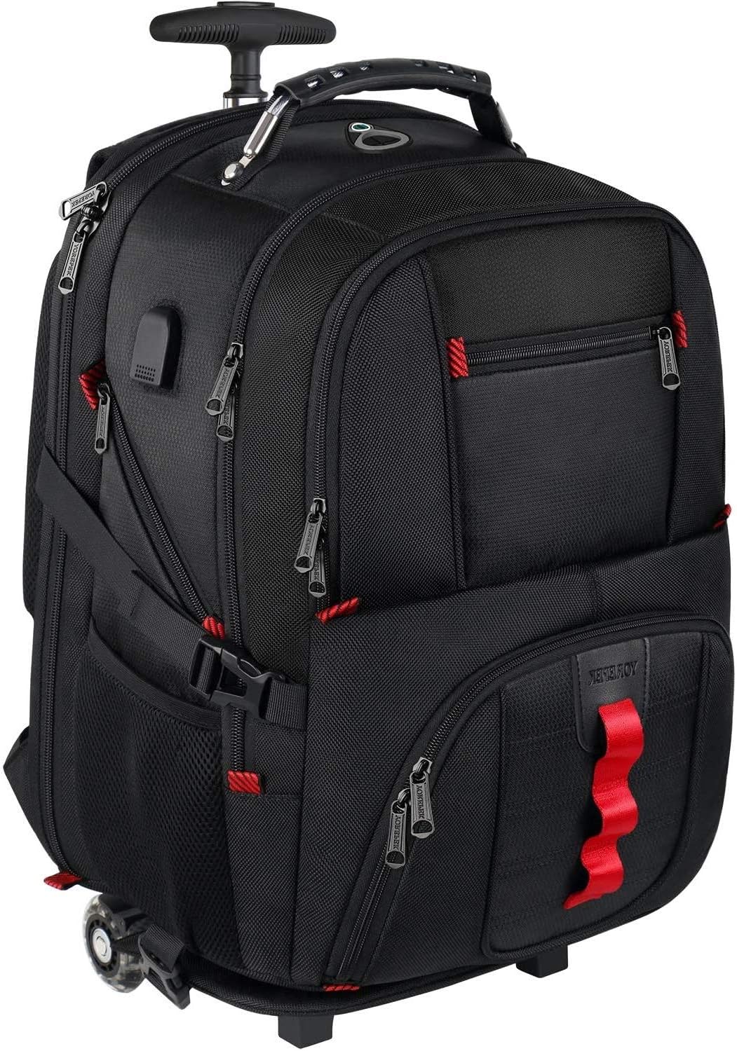 YOREPEK Backpack With Wheels Trolley Backpack Travel Rolling Backpack YOREPEK Backpack With Wheels Trolley Backpack Travel Rolling Backpack