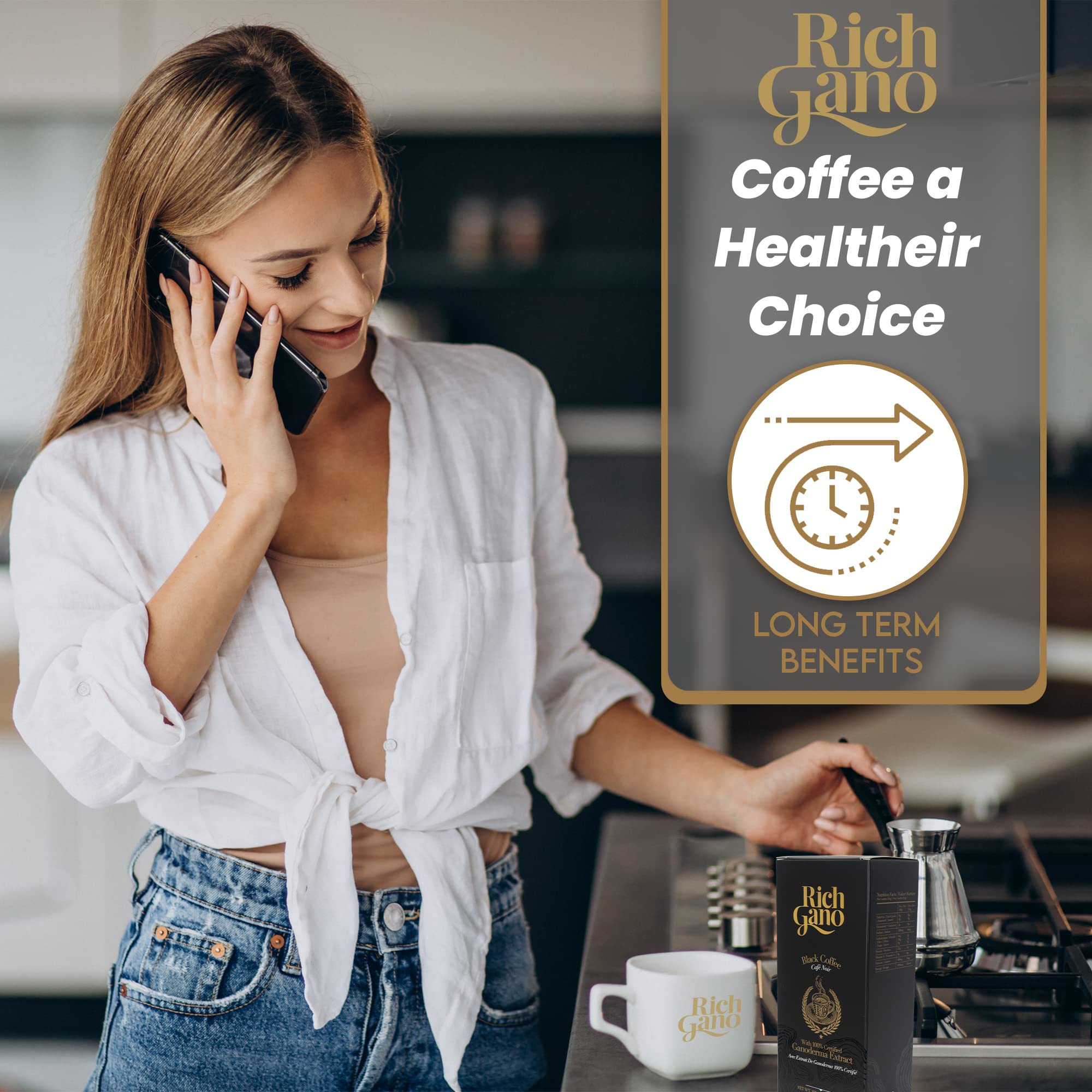 Mua Rich Gano Reishi Mushroom Coffee – (2 Boxes of 30 Sachets) Black ...