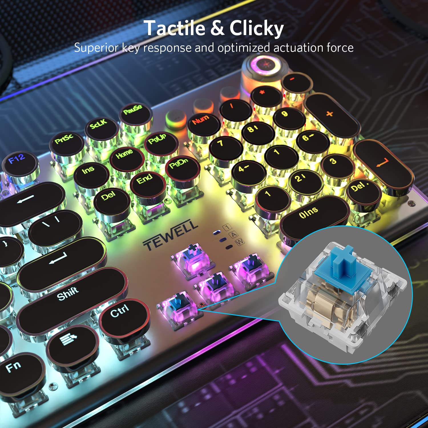 Mua TEWELL Retro Typewriter Mechanical Gaming Keyboard with Tactile and ...