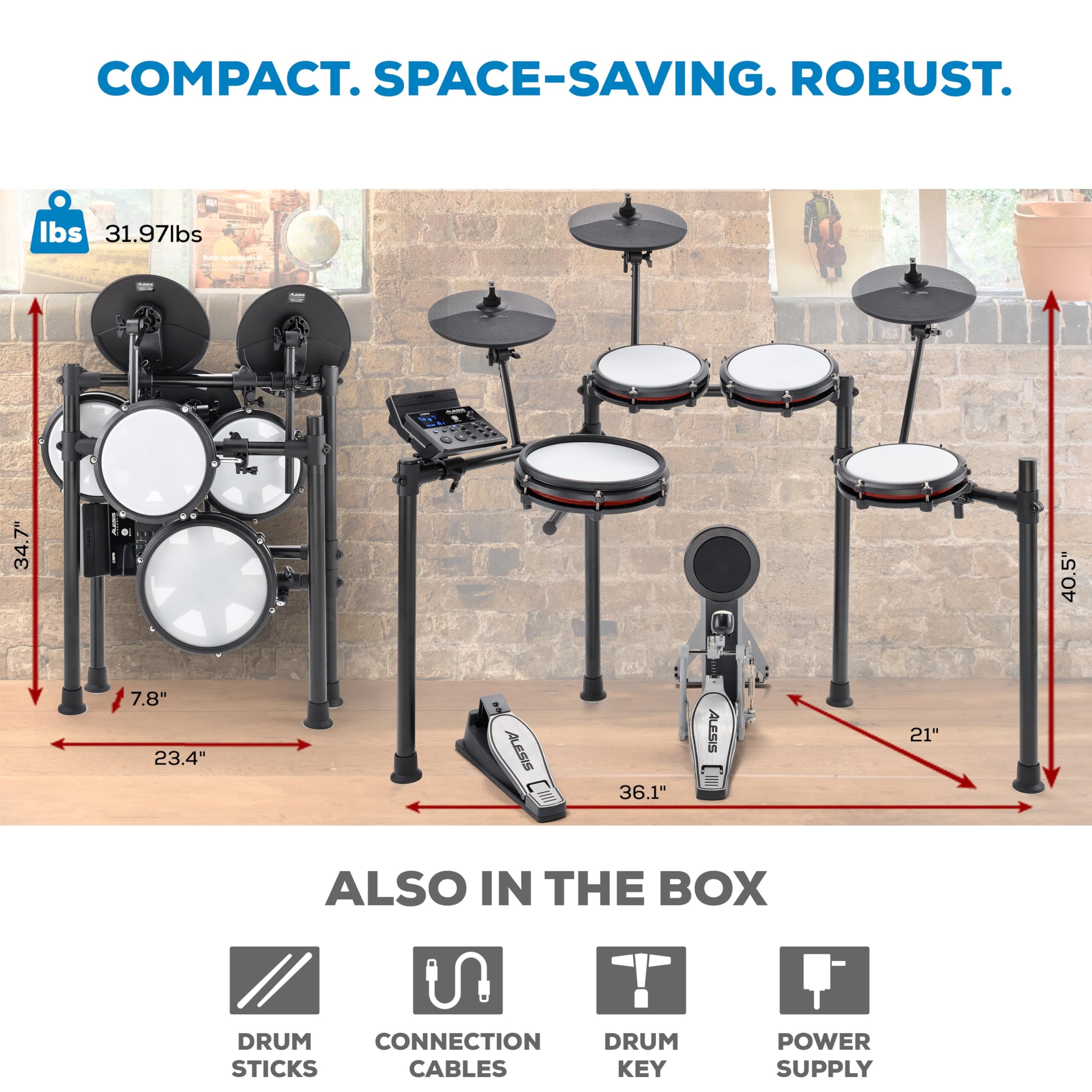 Mua Nitro Max Kit Electric Drum Set with Quiet Mesh Pads, 10 Inch Dual ...