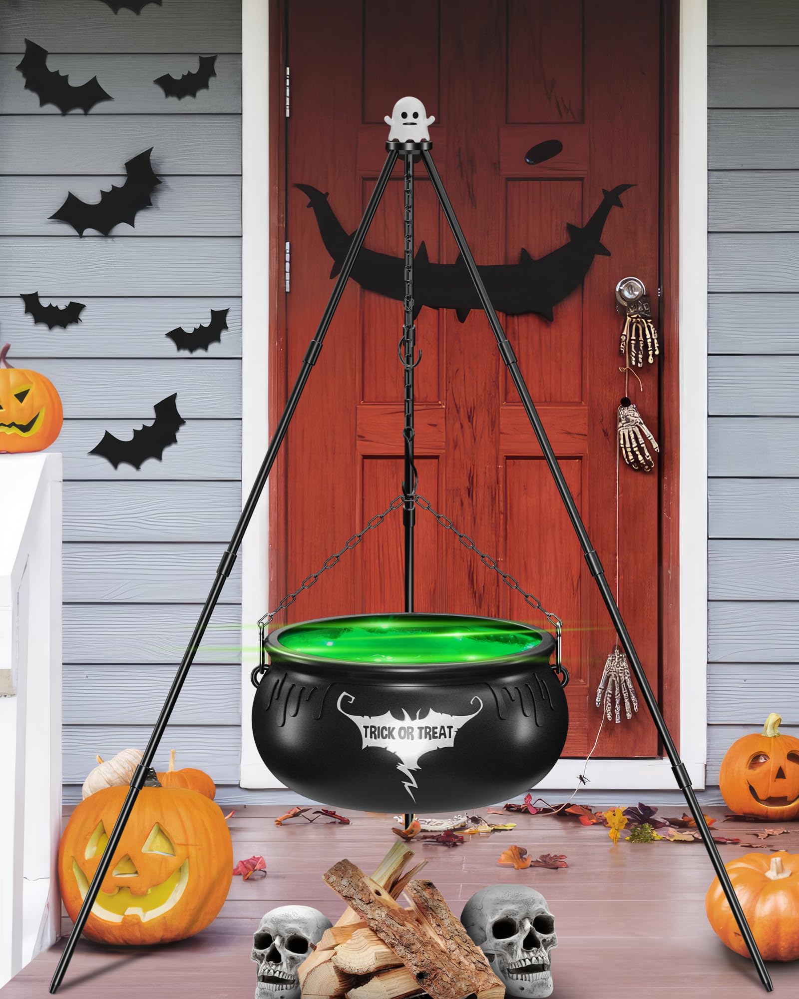 DJROLL Halloween Decorations Outdoor, Witches Cauldron on Tripod with ...