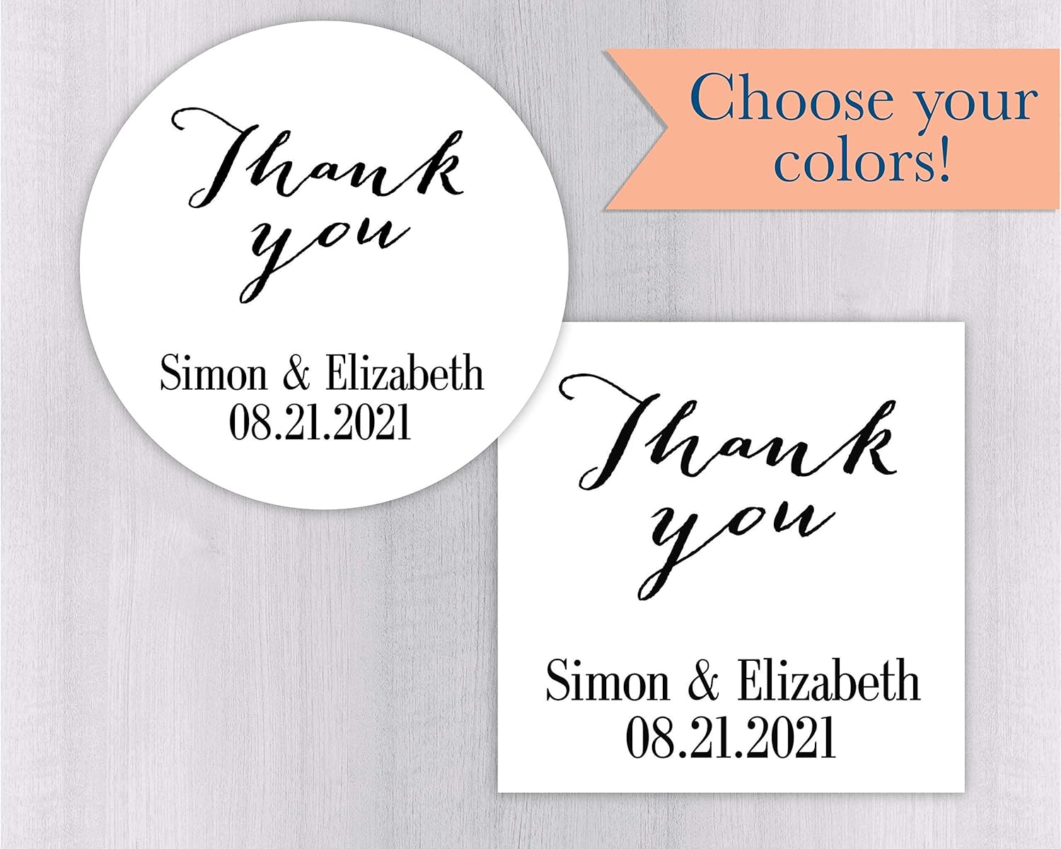 Amazon.com: Thank You Wedding, Event, Favor Stickers, Labels (#009-WH ...