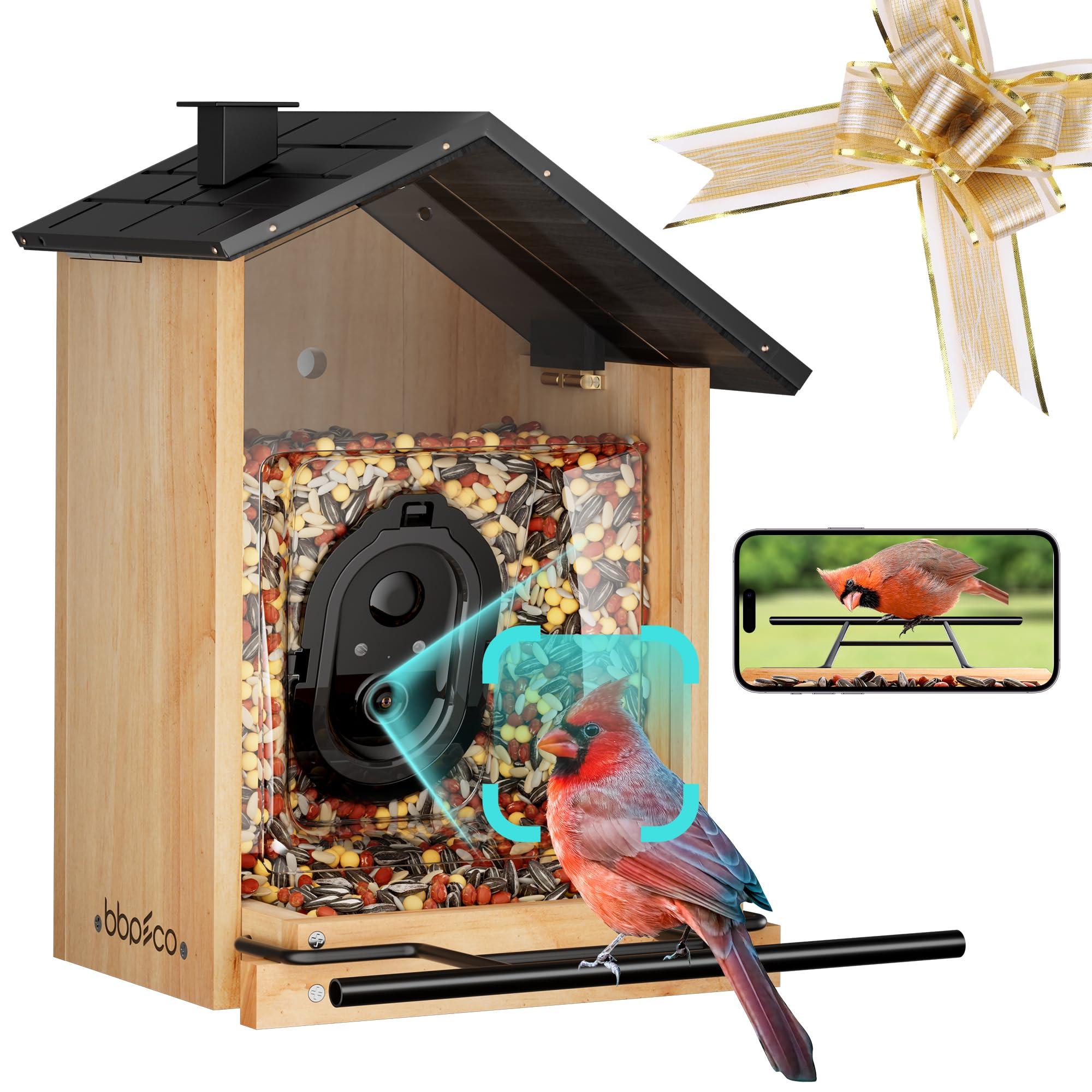 BBPECO Bird Feeder with Camera, 3L Smart Bird Feeder with AI Identify ...