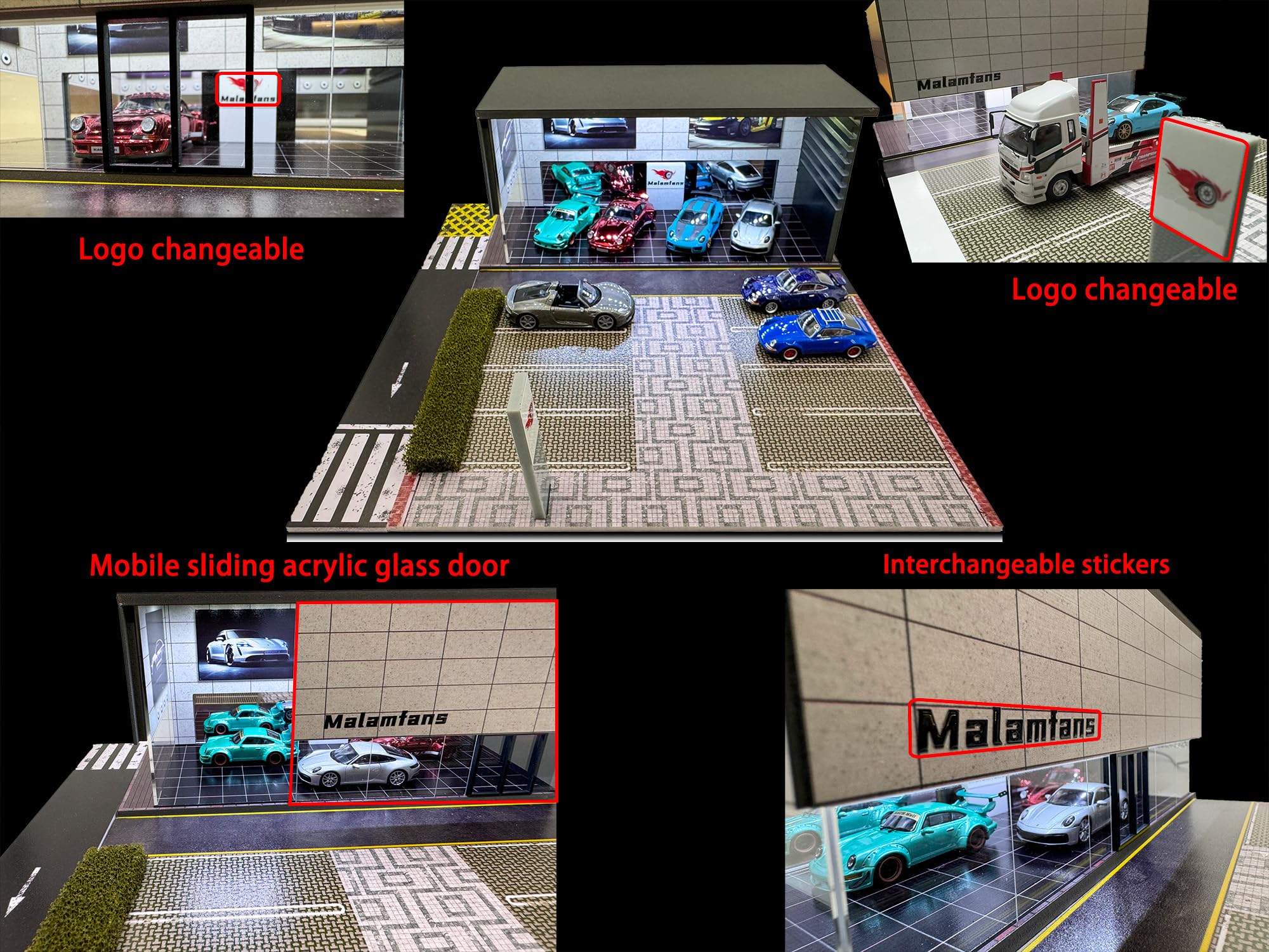 Mua 1:64 Scale Model car Sales Center Model Exhibition Hall LED ...