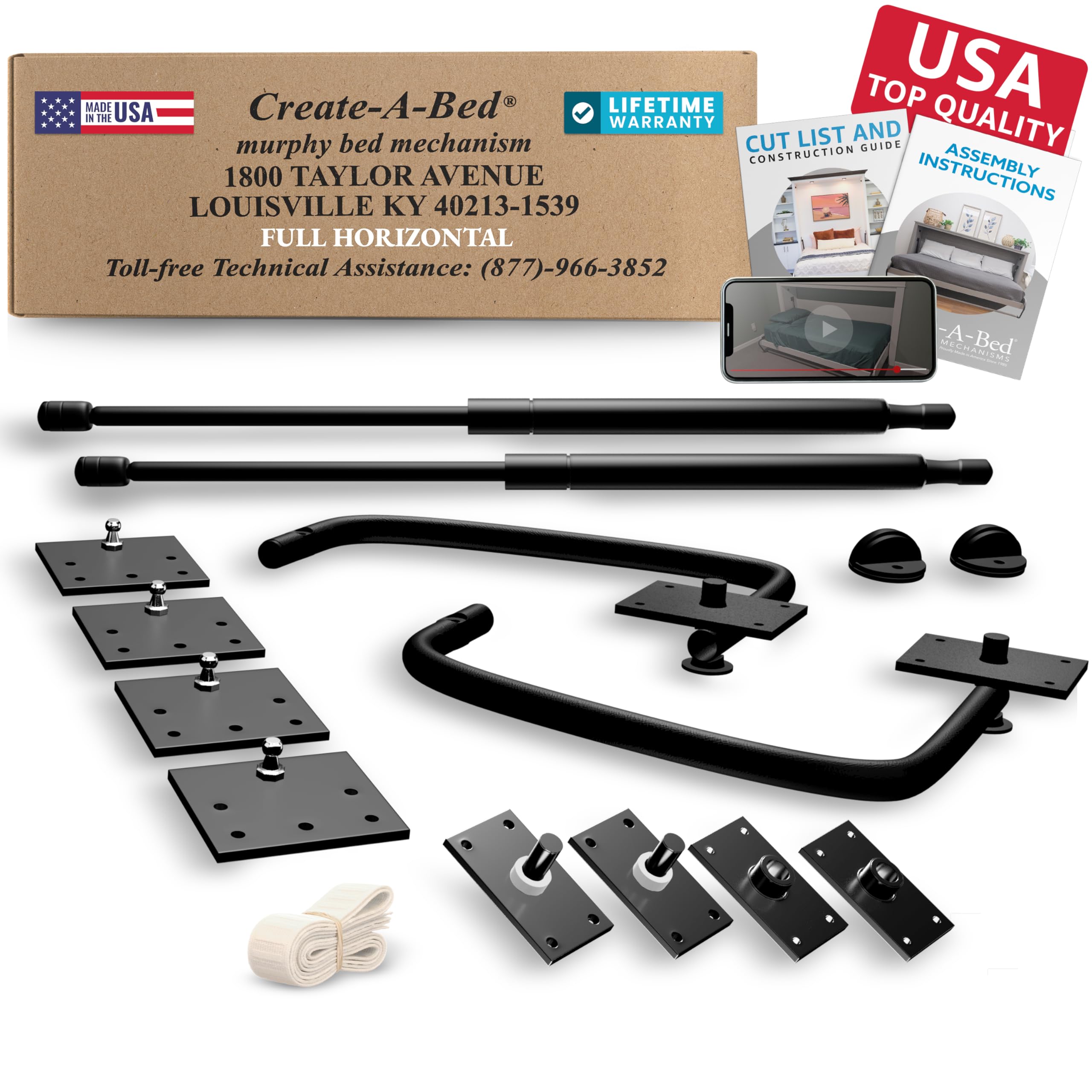 Create-A-Bed Full Size Deluxe Murphy Bed Kit, Horizontal for sale ...