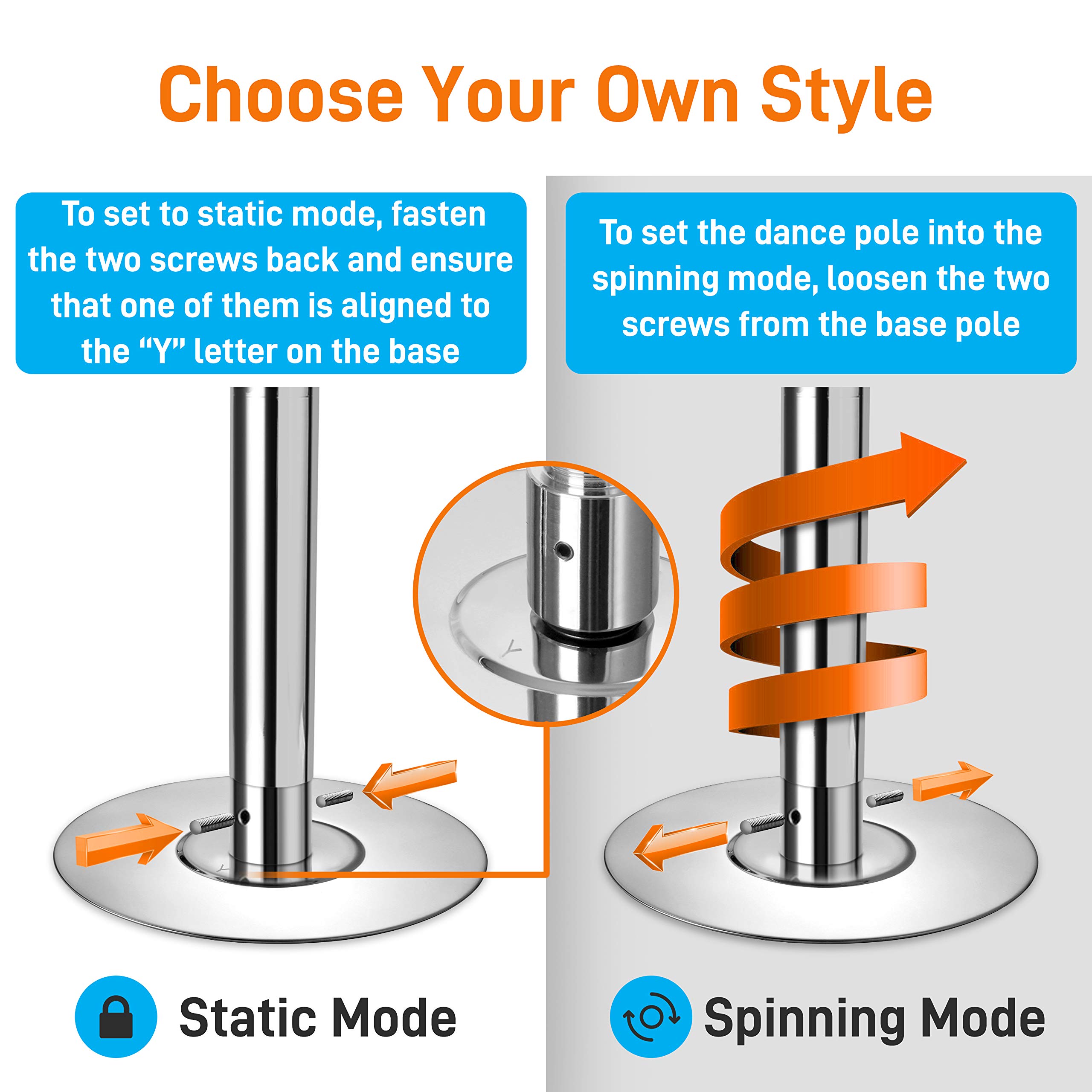 Mua SereneLife Portable Spinning Dancing Pole – Adjustable 82–108 ...