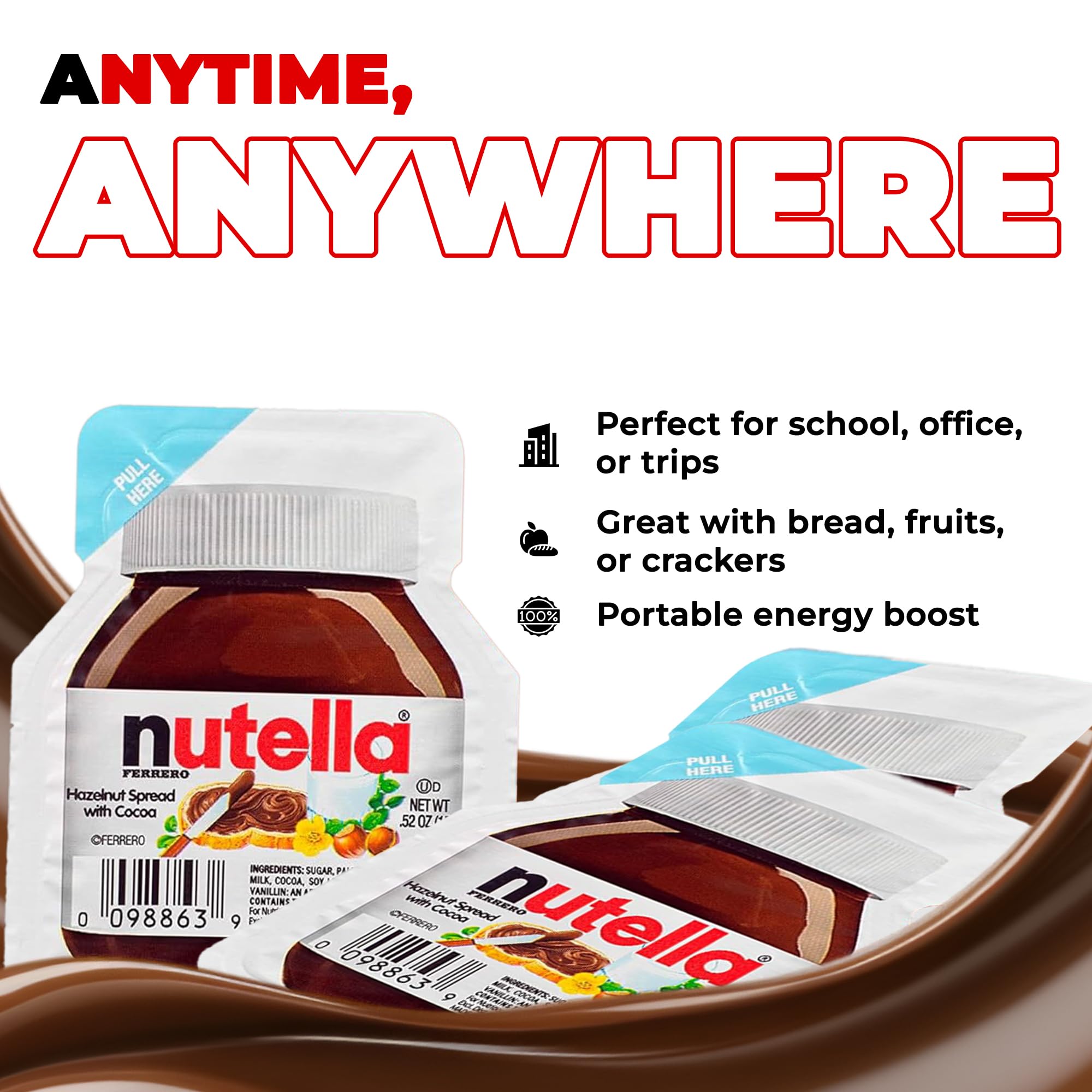 Mua ATREVO Nutella Cups Mini – 20 Single Serve Snack Packs with Wooden ...