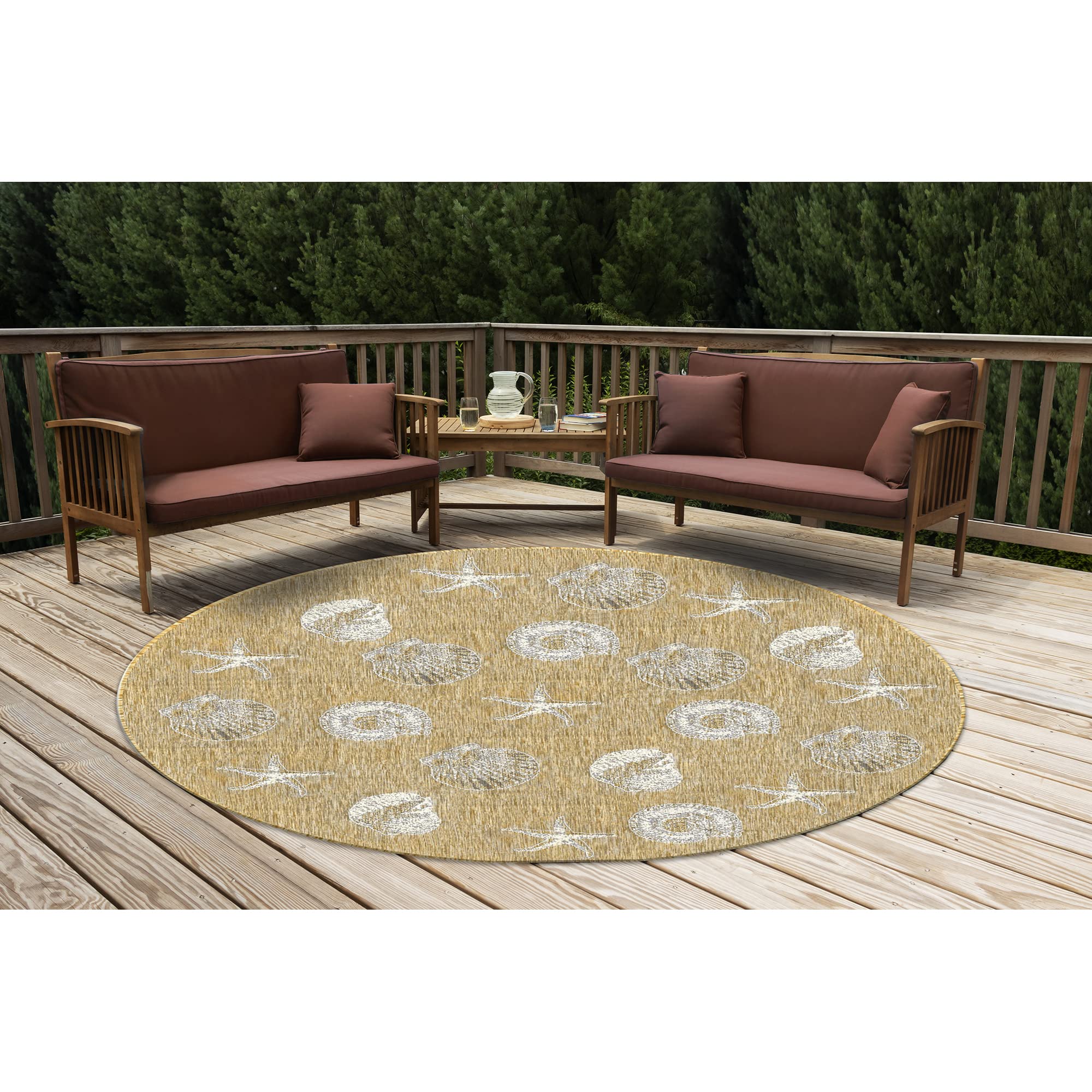 Liora Manne CARMEL Indoor/Outdoor Power Loomed Synthetic Blend Low ...