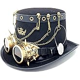 Amazon.com: STORM BUY ] Steampunk Style Metallic Top Hat Scientist Time ...