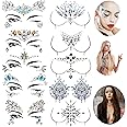 Amazon.com : Le Fu Li 10 sets Face Gems Stickers Body Jewelry Stickers ...