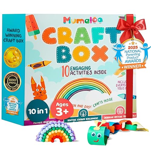 Mumaloo Craft Box for Kids - 10 Creative Arts and Crafts for Kids Ages ...