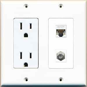 Amazon.com: RiteAV - 2 x 15 Amp 125V Power Outlets 1 Cat5e Ethernet and ...