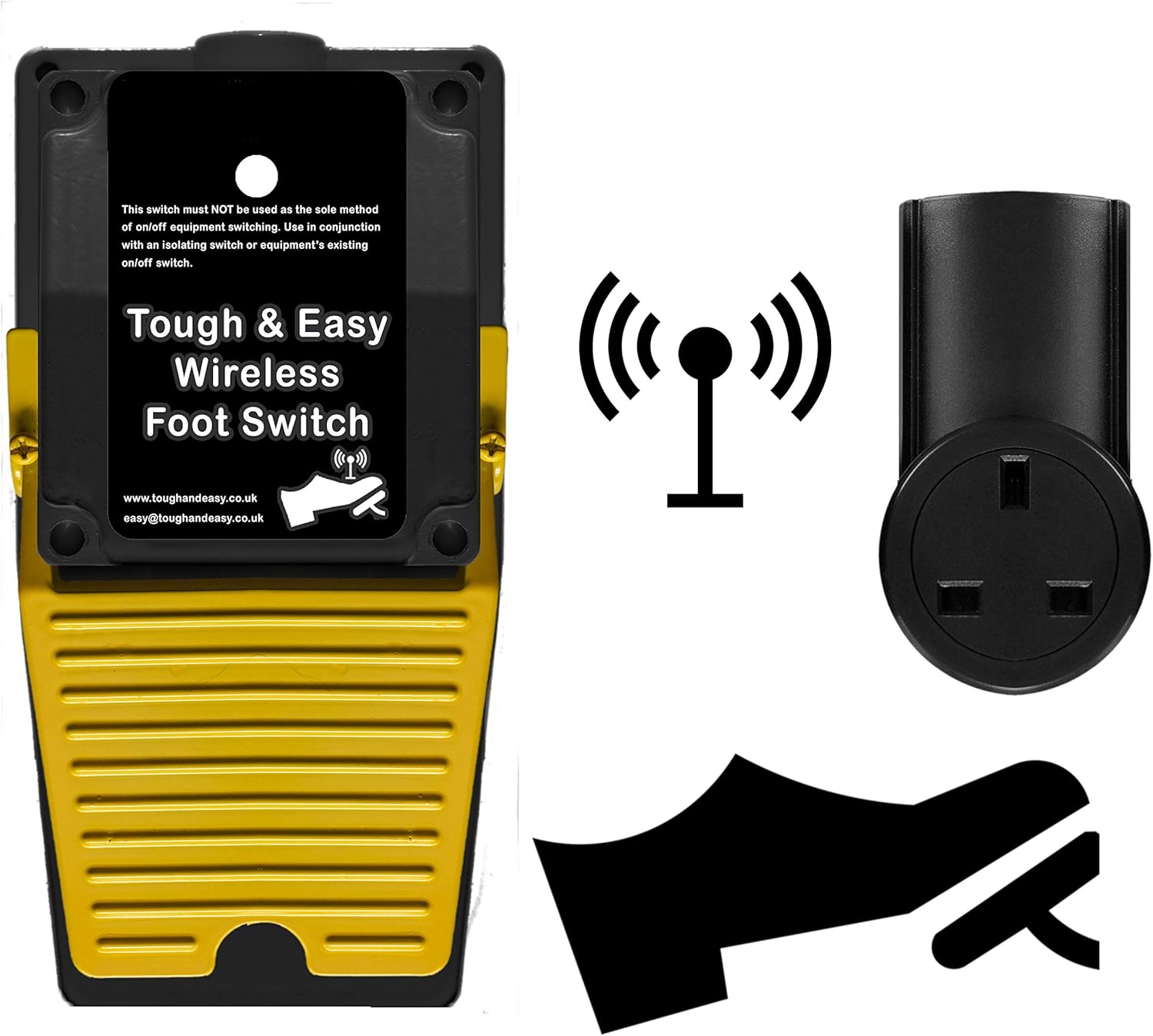 Wireless Mains Foot Switch, Industrial Pedal, Heavy Duty, Control ...