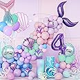 Amazon.com: Mermaid Decorations for Birthday Party, Purple Mermaid ...