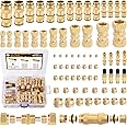 CheeMuii 74 PCS Brass DOT Air Line Fittings Kit DOT Push Lock and Compression Air Fittings Pure ...
