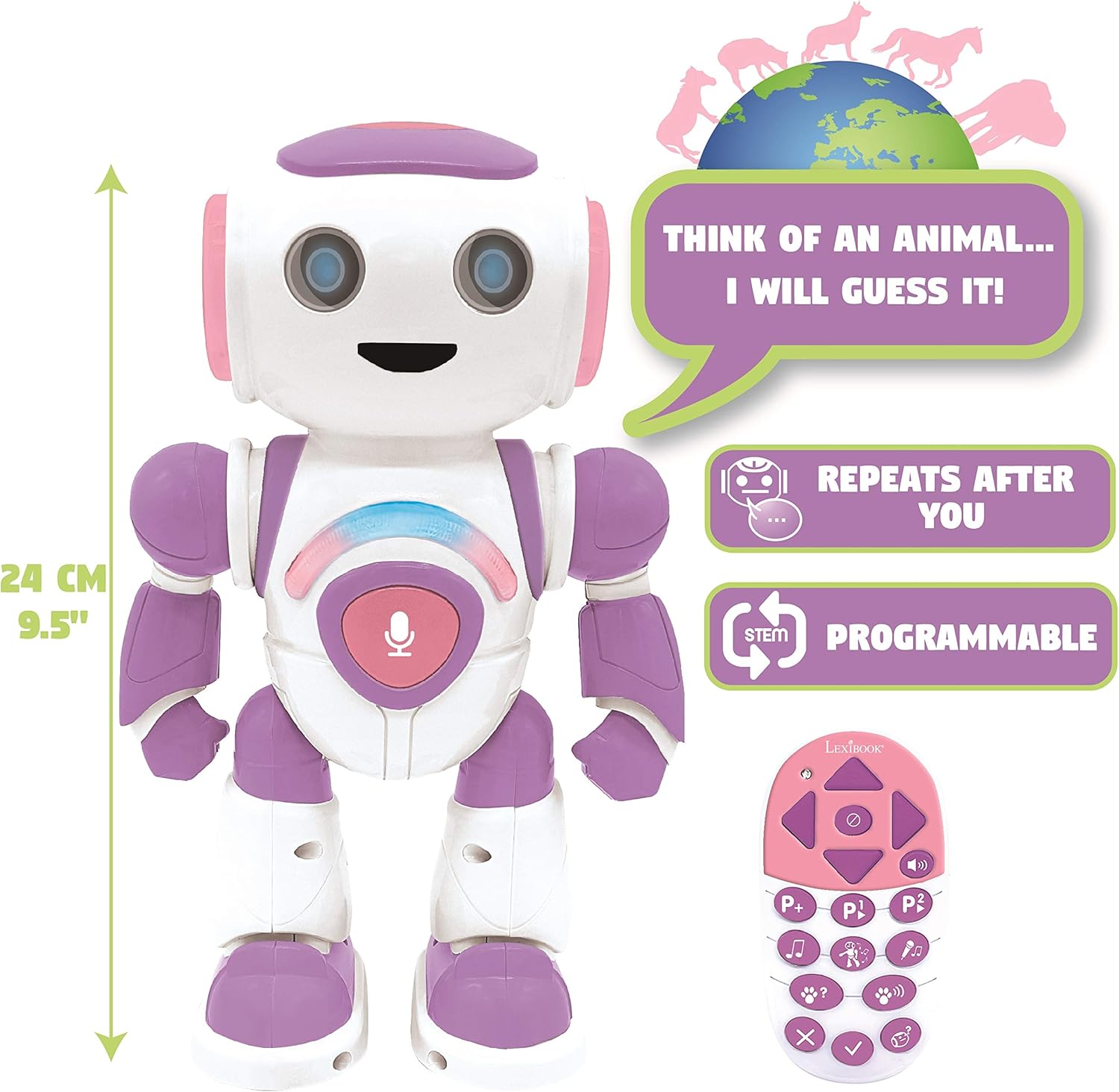 Amazon.com: LEXiBOOK - Powergirl Jr. Smart Interactive Toy Robot That ...