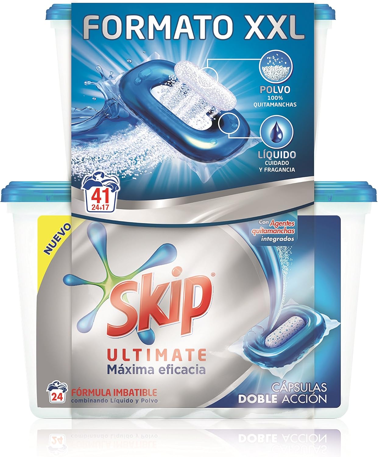 Skip Ultimate Doble Acción Frescor - Pack Detergente Cápsulas 41 ...
