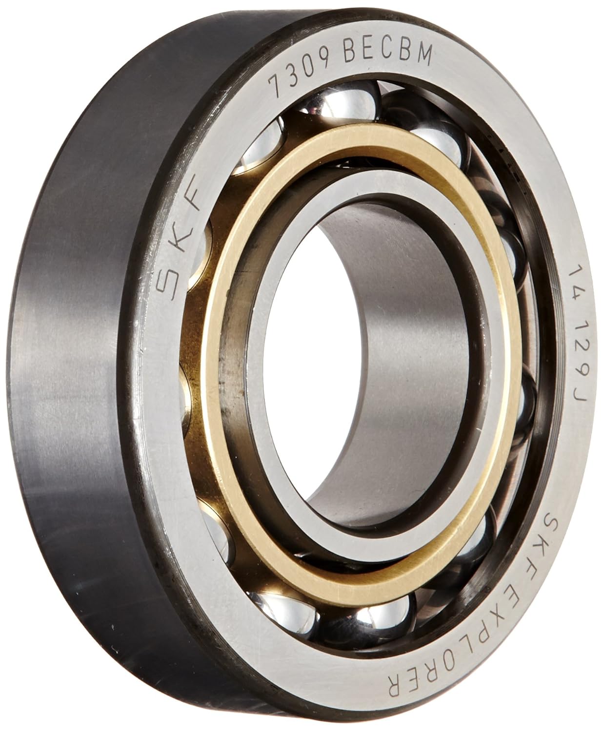 SKF 7309 BECBM Medium Series Angular Contact Bearing, ABEC 1 Precision, 40° Contact Angle, Open ...