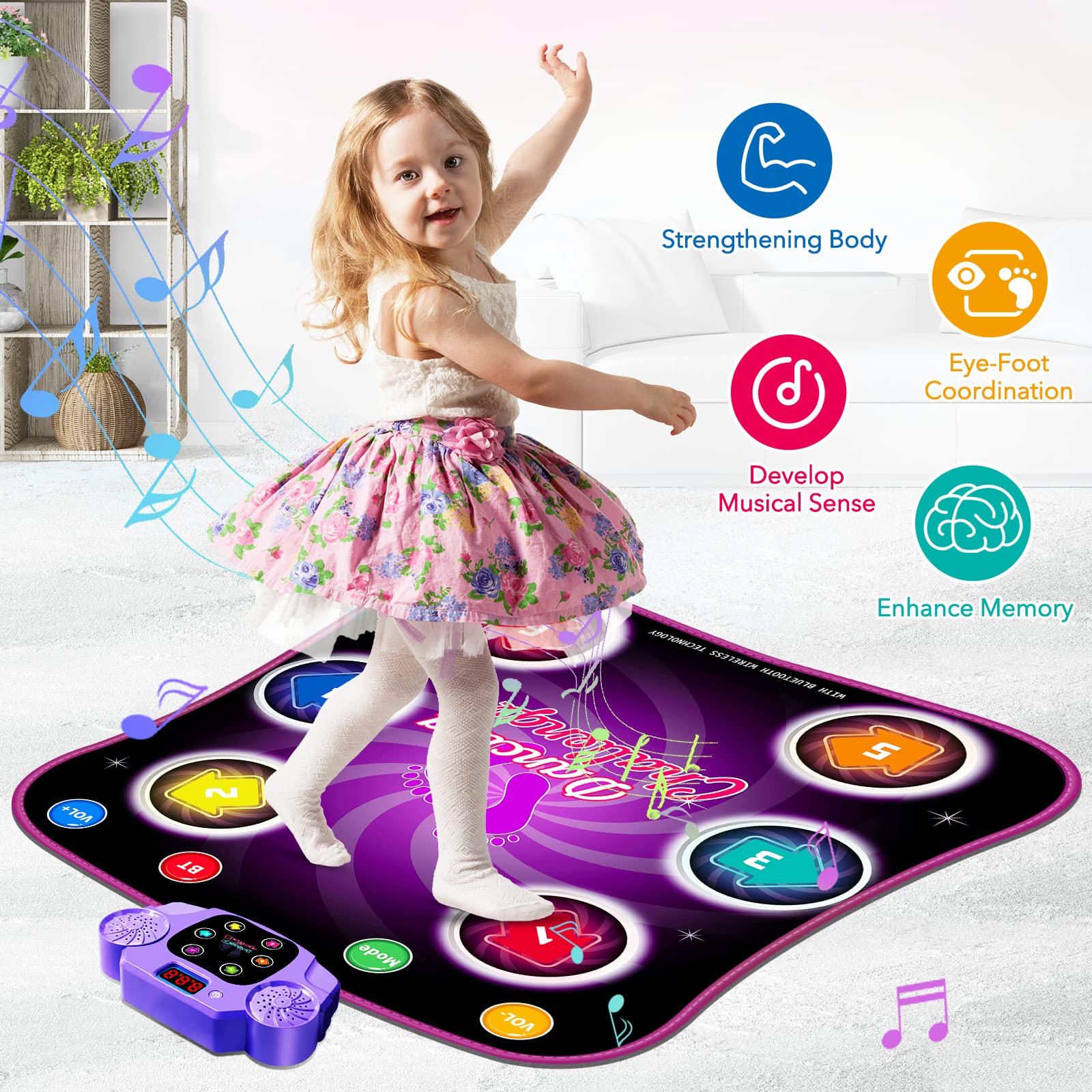 Mua Dance Mat Toys for 3-12 Year Old Kids, Light Up Electronic Dance ...