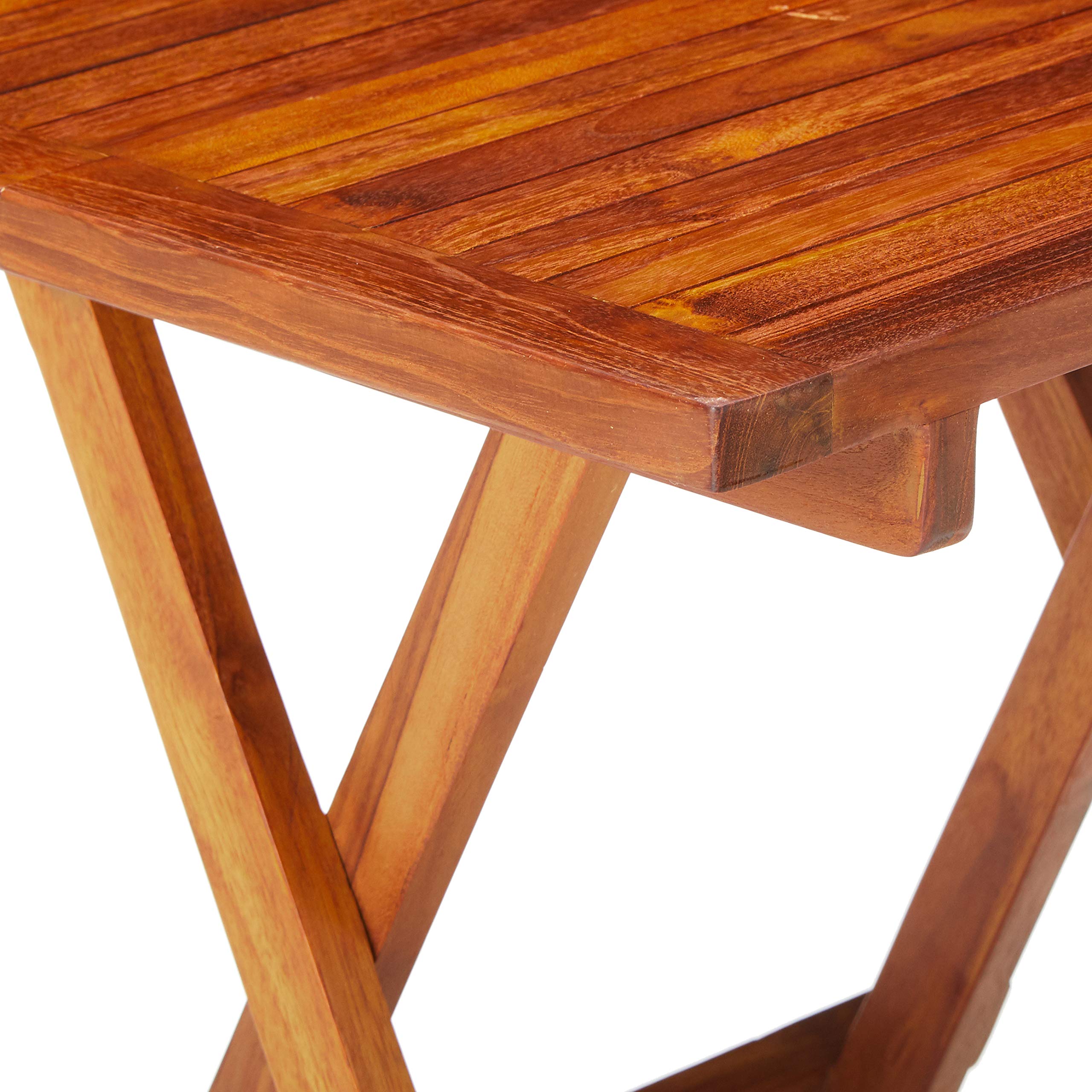 Bare Decor Ravinia Folding Teak Small Table, Oiled Finish