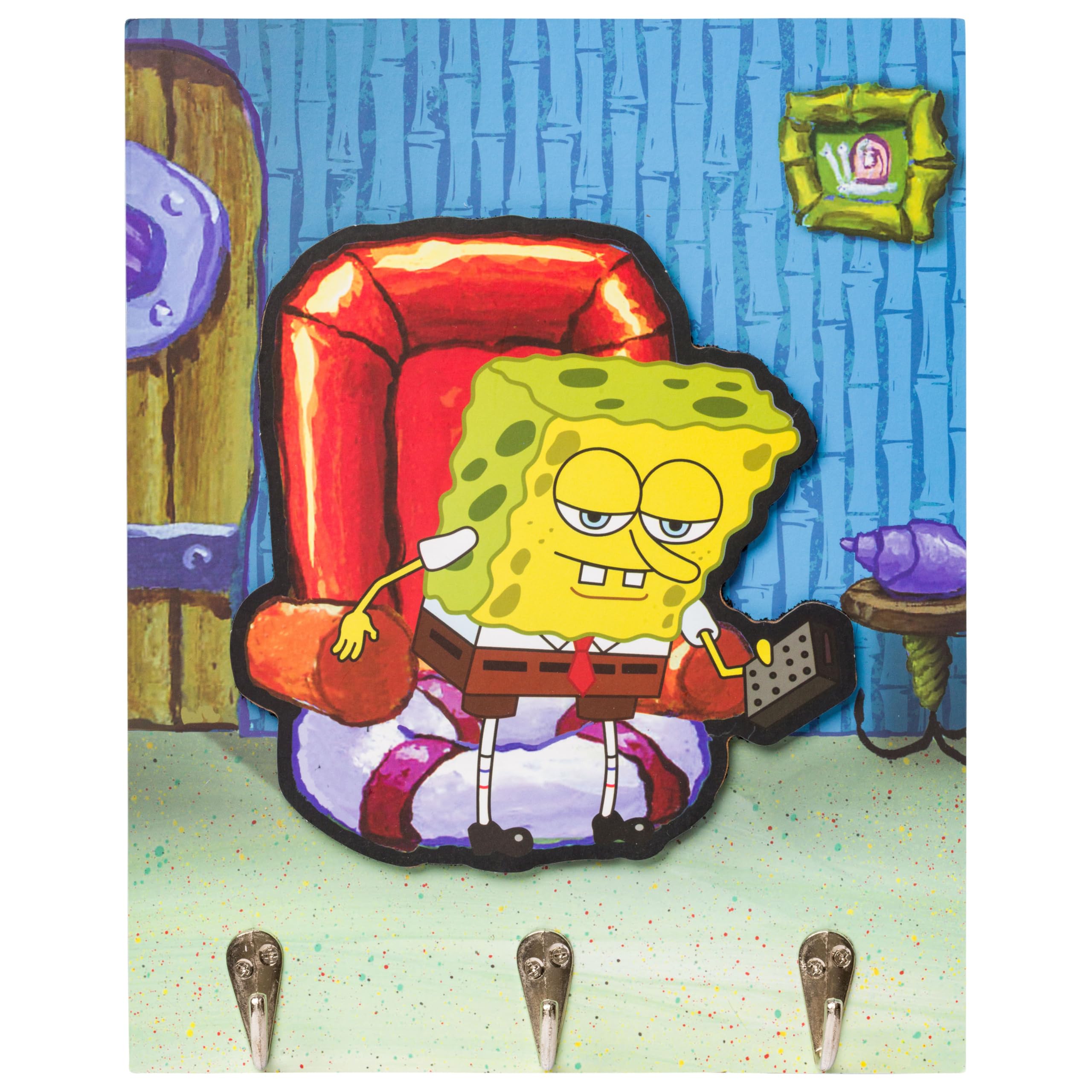 Silver Buffalo Spongebob Heading Out Meme 8” x 10” Wall Art w Key Hooks ...