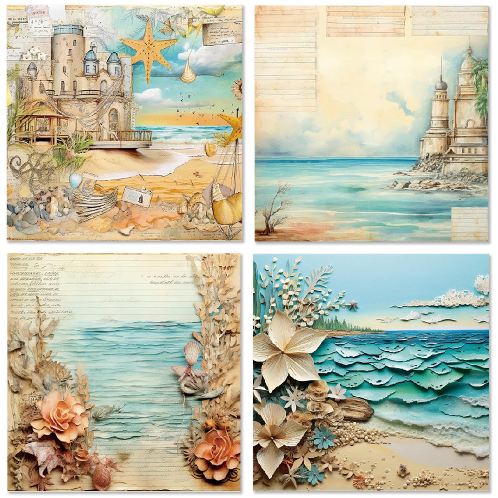 Beach House Scrapbook Paper Pad - 6x6 Sea Themed Travel & Vacation ...