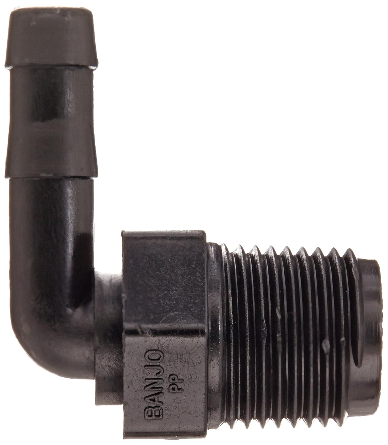 Banjo HB050/038-90 Polypropylene Hose Fitting 1/2 NPT Male x 3/8 Barbed ...